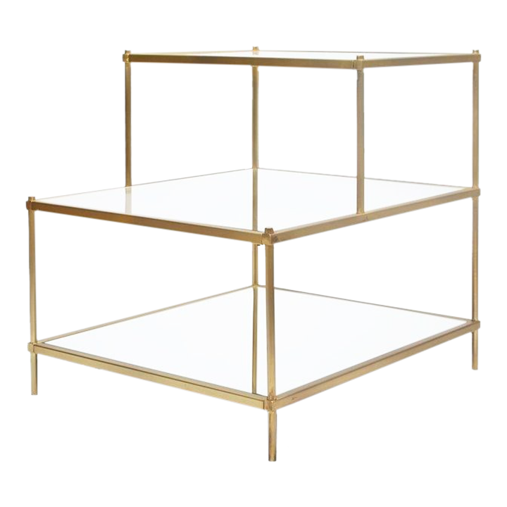 Modern Custom Brass Finish Terrace Side Table | Chairish