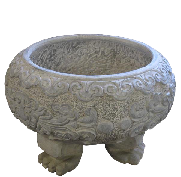 Chinese Beast Feet Stone Planter | Chairish