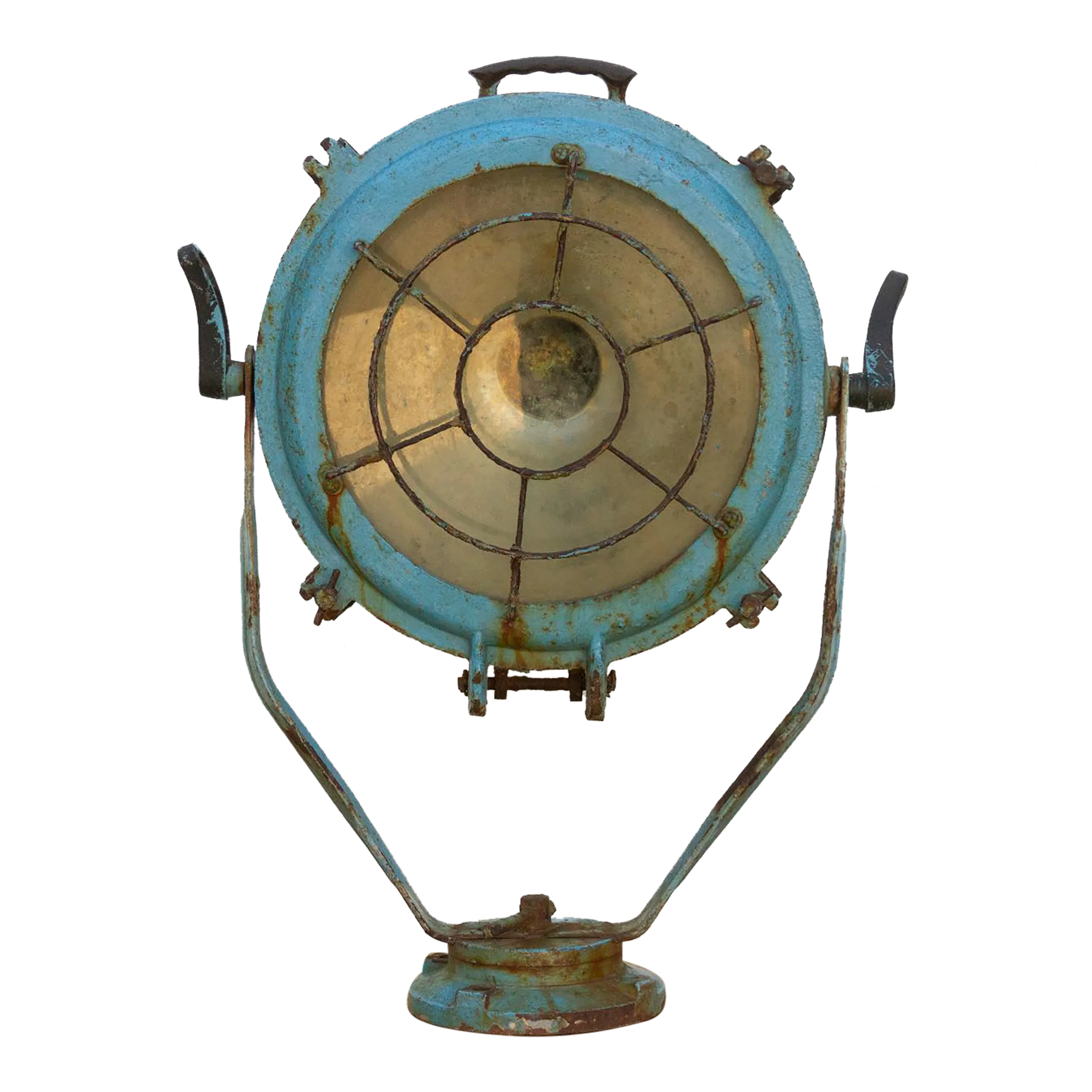 Antique Metal Sea Blue Ship Spotlight | Chairish