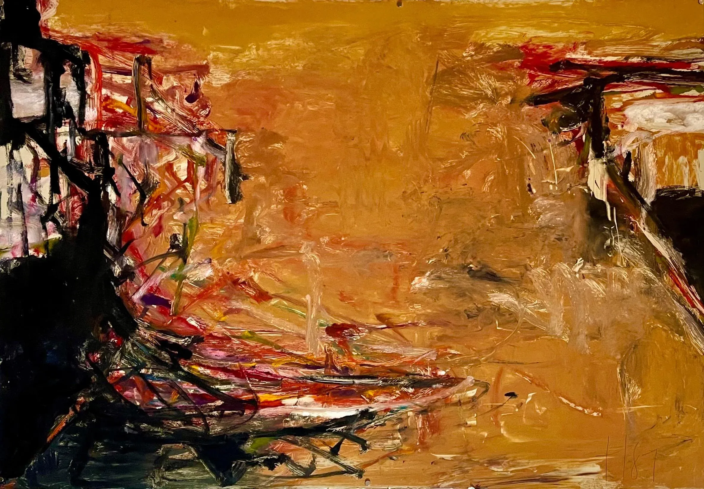 1987 Abstract Expressionist Color Monotype Oil Painting by Tom Lieber ...