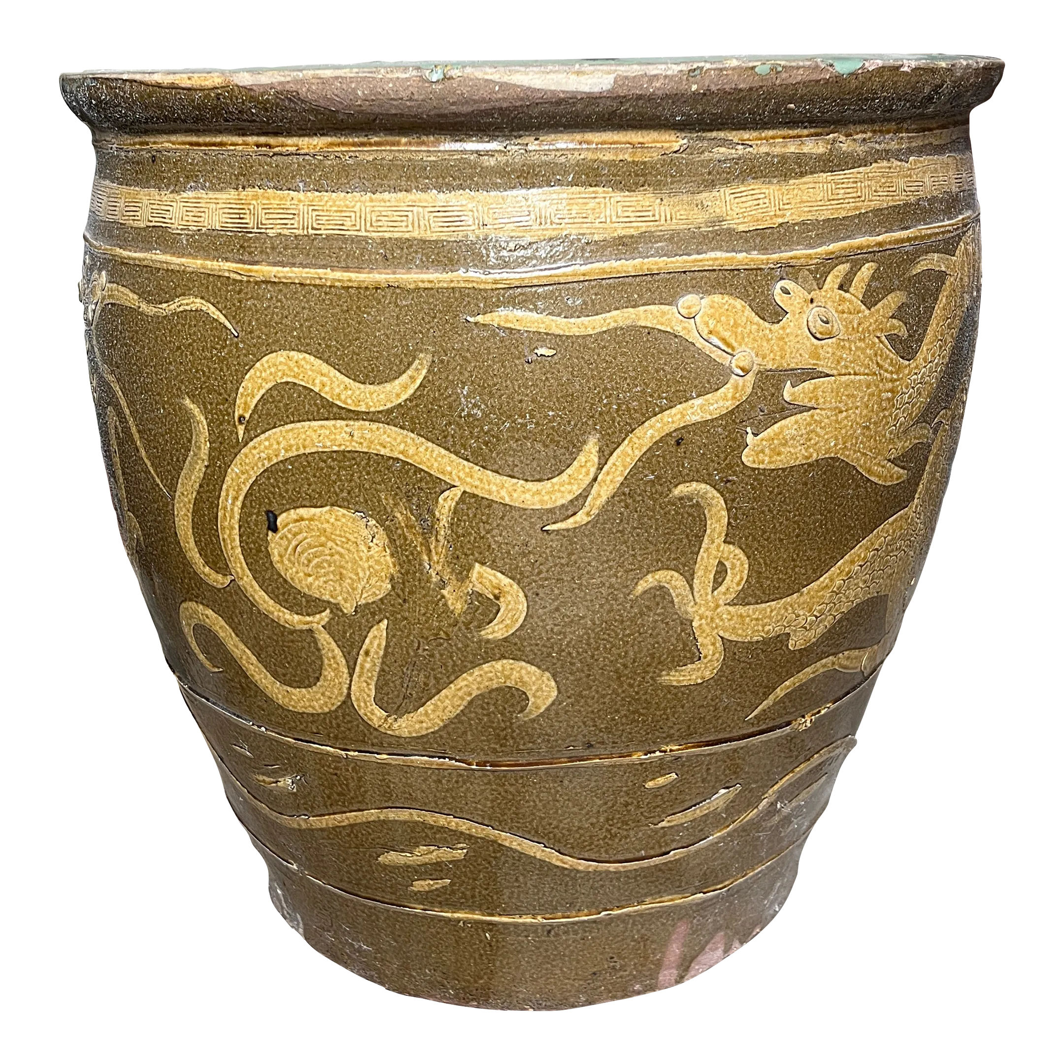 Mid 20th Century Thai Dragon Jar | Chairish