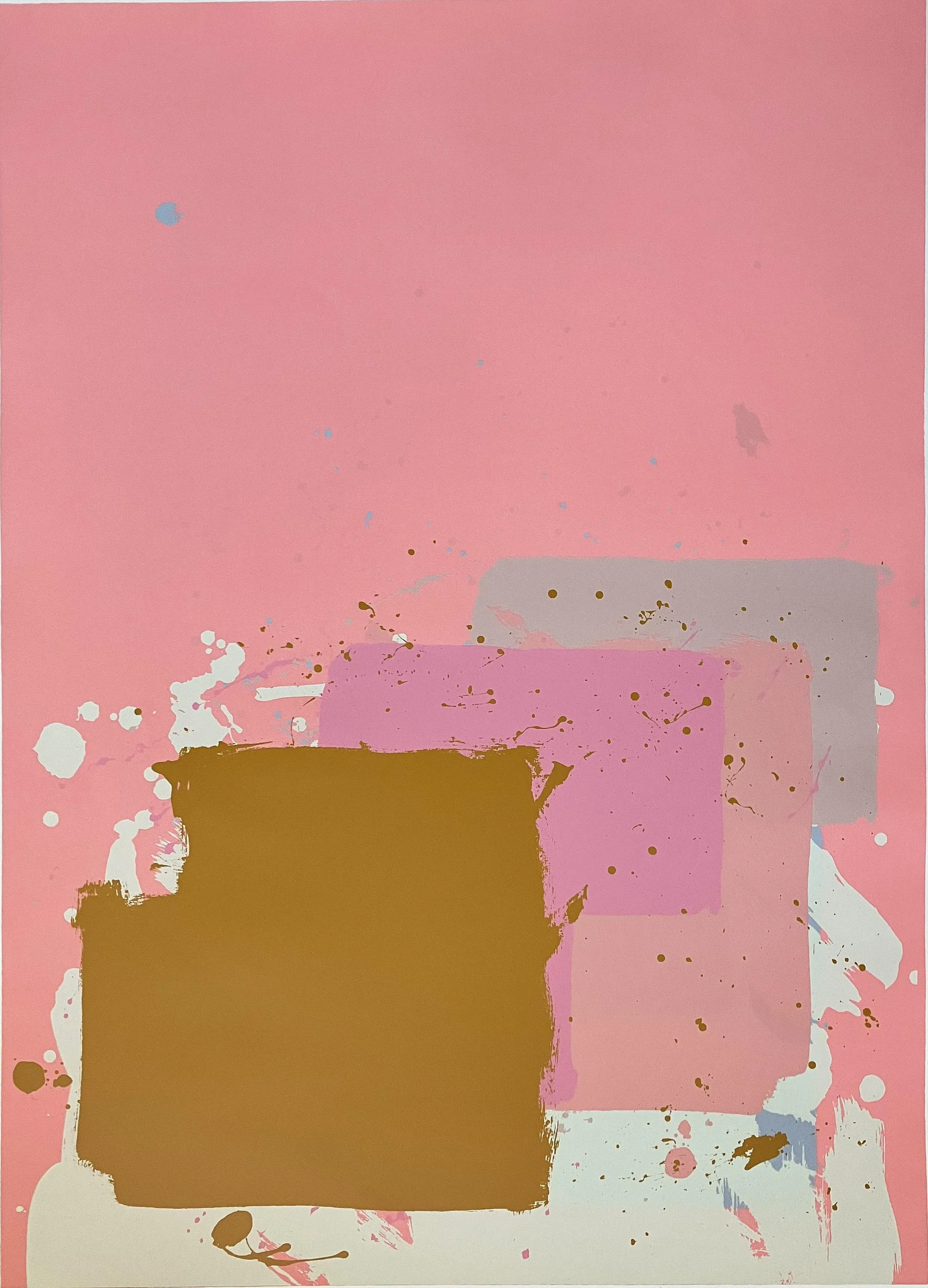 John Hoyland - Large Abstract Expressionist Serigraph - Brown Block on ...