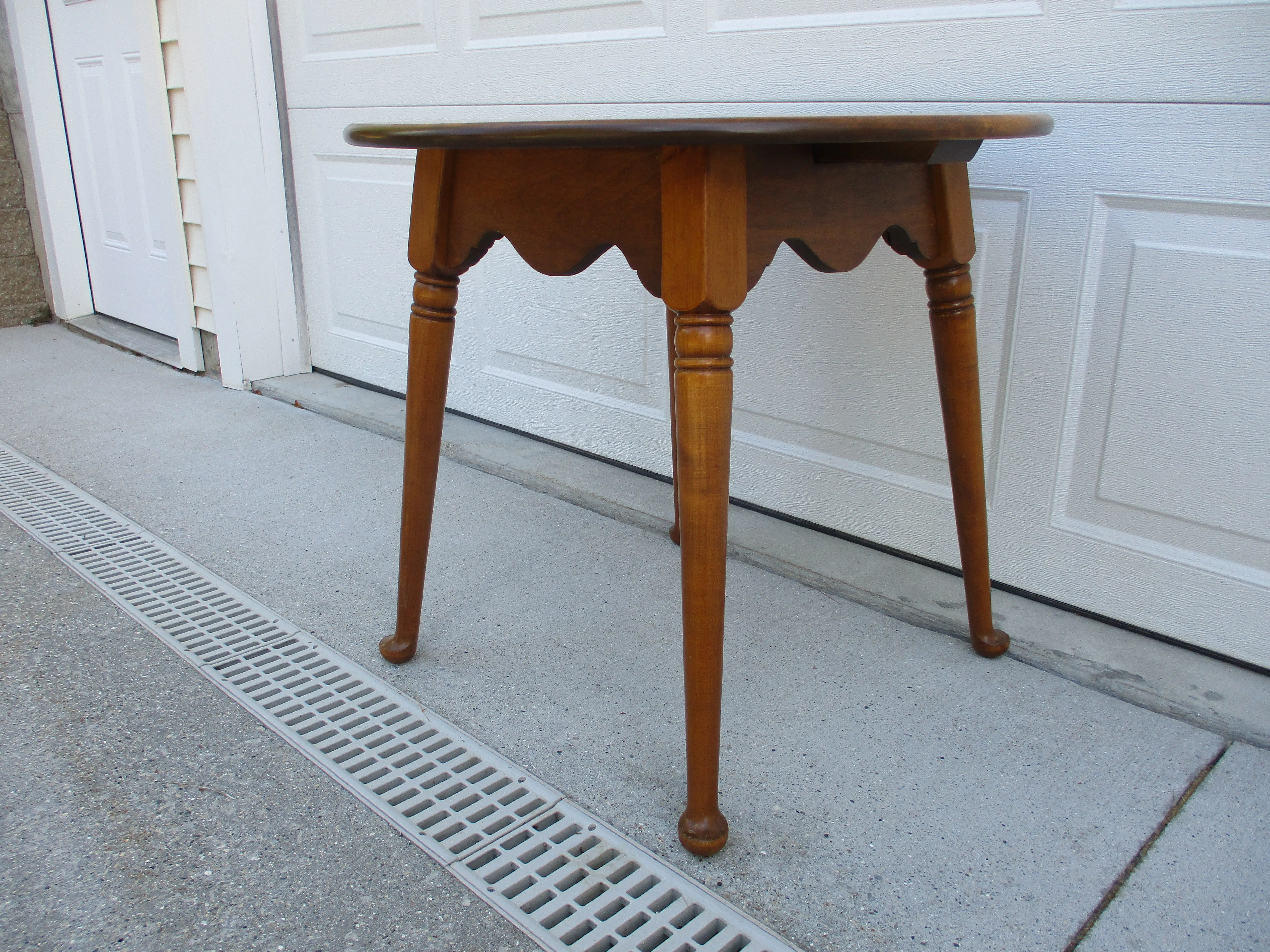 Ethan Allen Round Maple Pub Style Side Table American Traditional