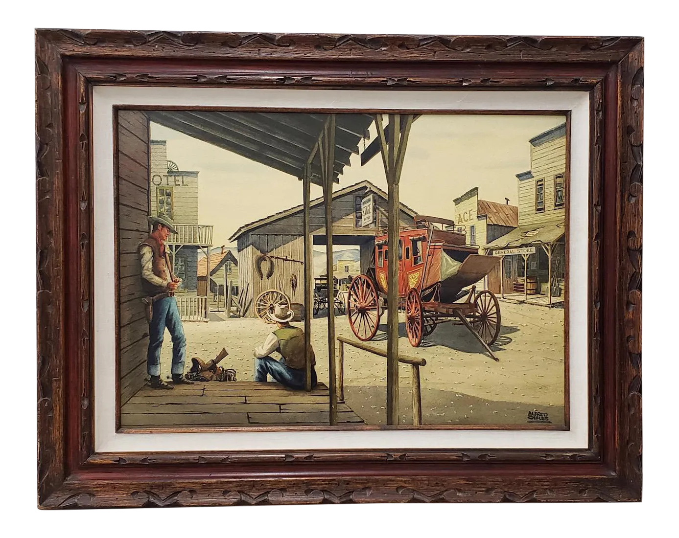 Alfred Owles (1894-1978) "The Long Wait" Original Watercolor C.1970s ...