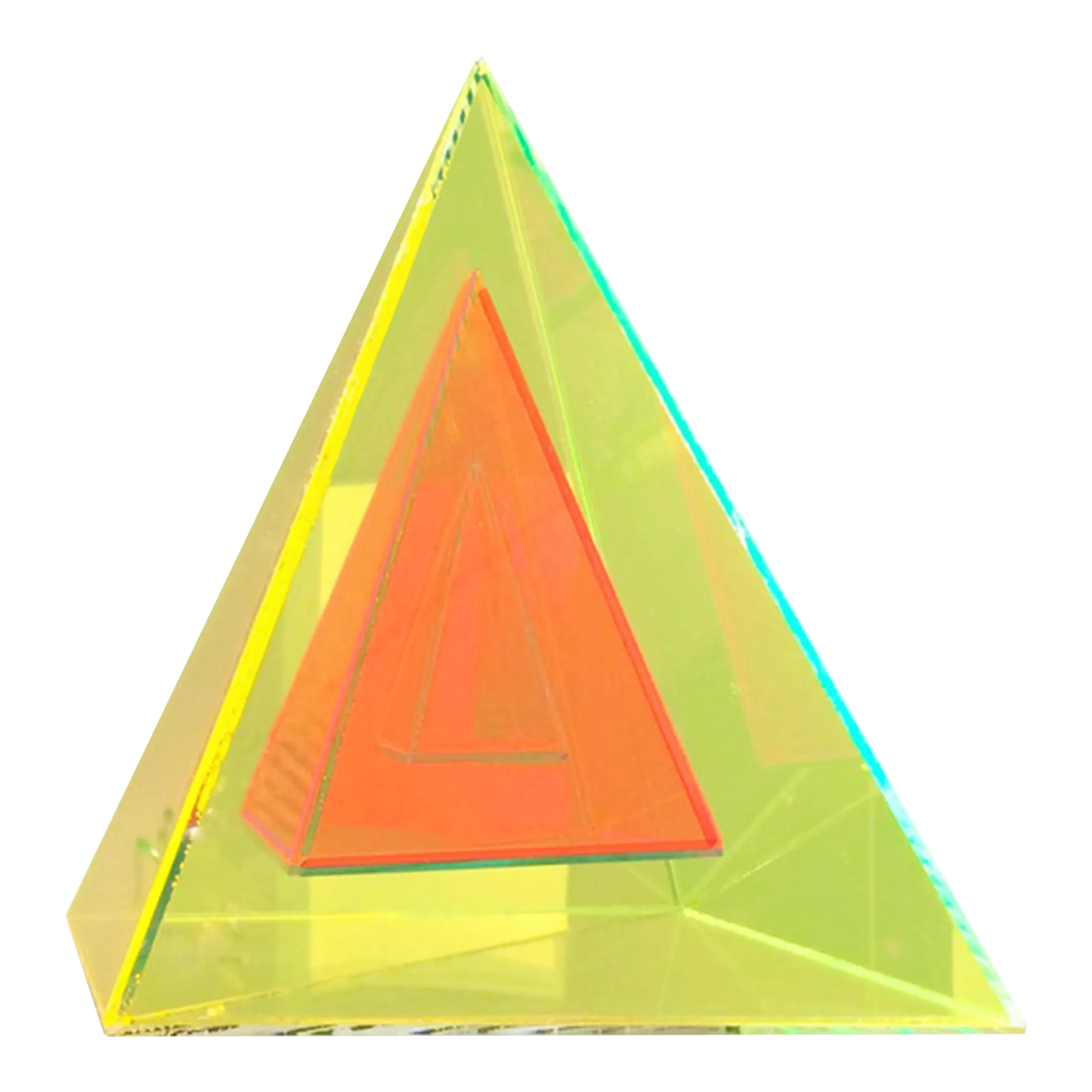 "Pyramid 2" Contemporary Fluorescent Wall Sculpture by Seda Saar | Chairish