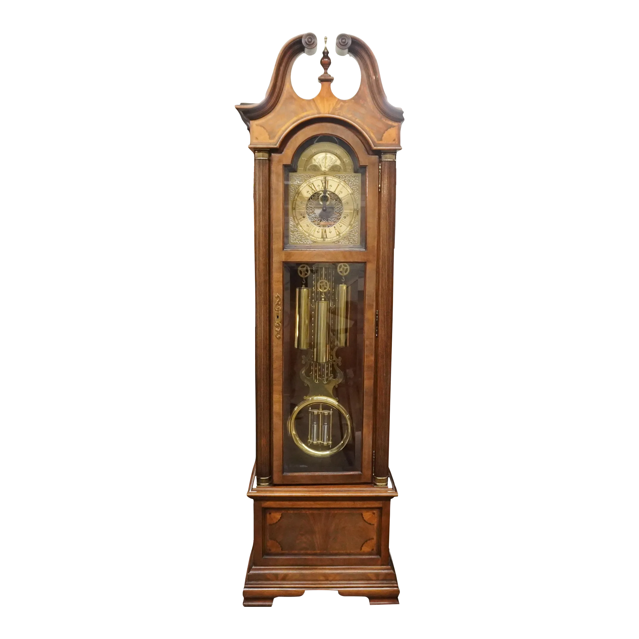 Mid 20th Century Howard Miller Mahogany Chippendale Grandfather Clock ...
