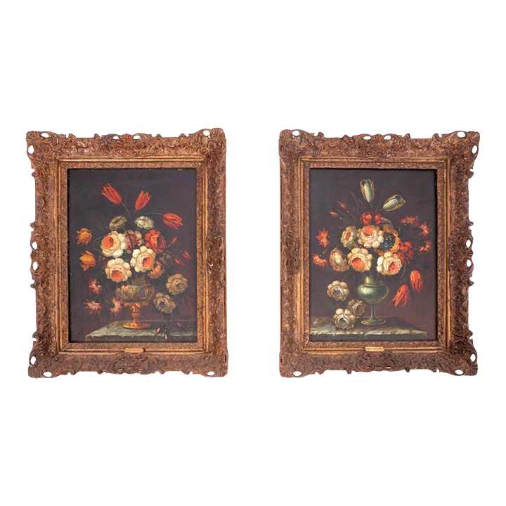 Pair of Dutch Old Master Still Life Paintings | Chairish