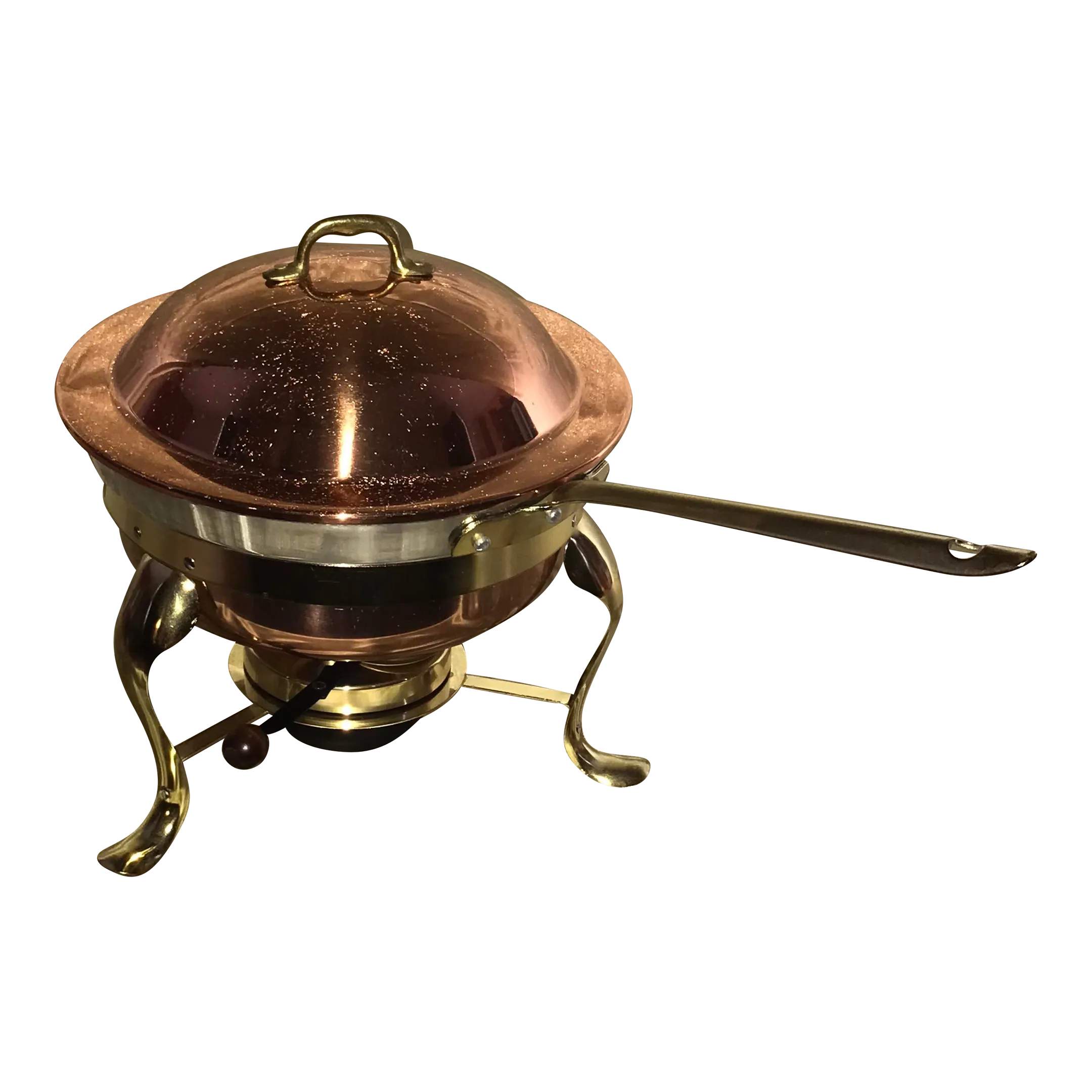 Vintage Brass and Copper Chafing Dish With Long Brass Handle by Ernest ...