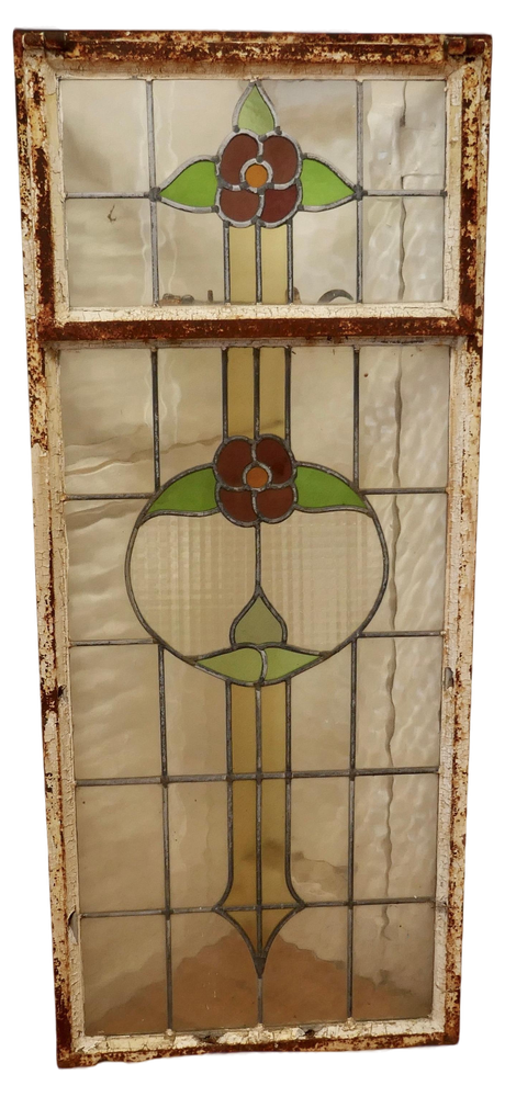 Antique Arts and Crafts Stained Glass Window, 1900 | Chairish