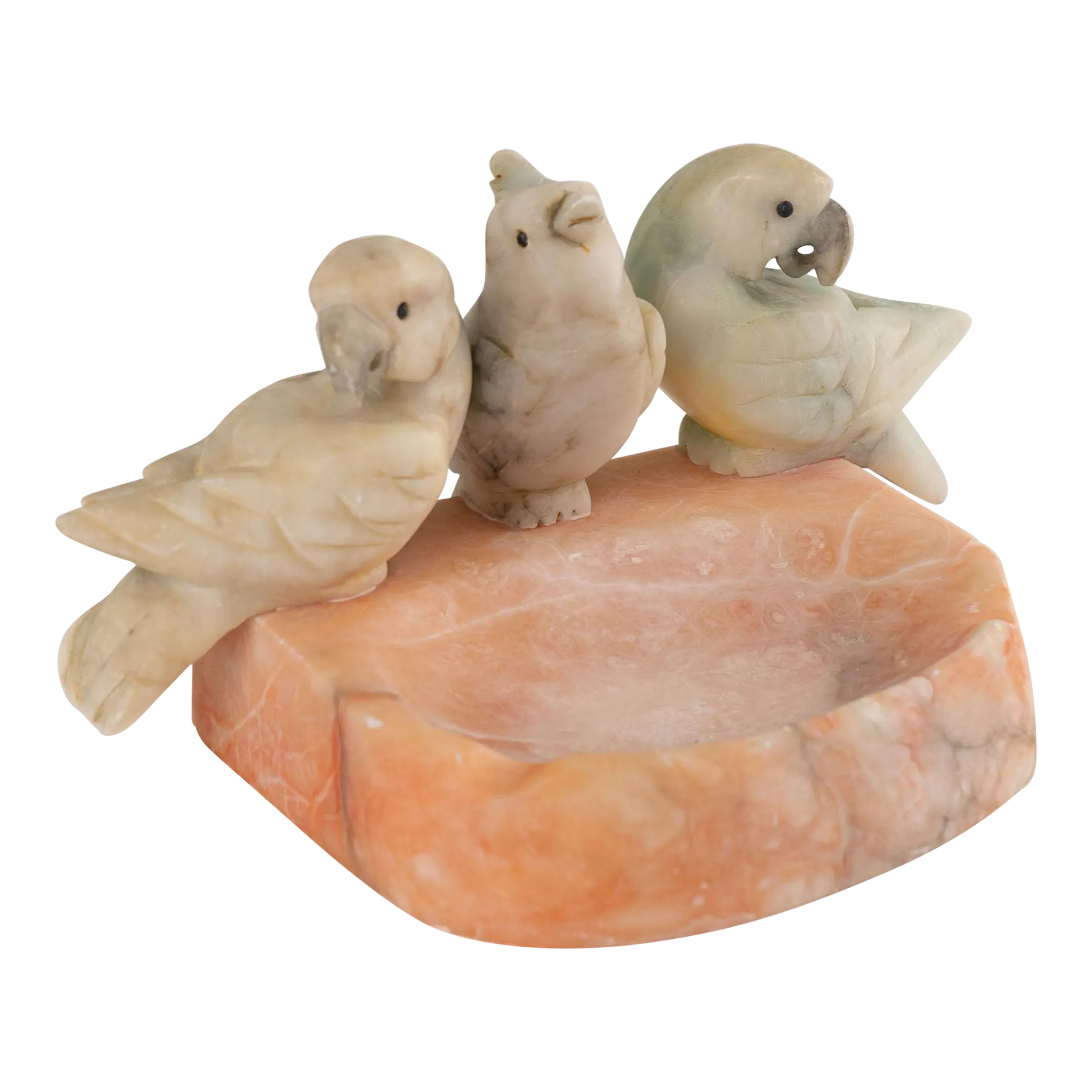 Vintage Alabaster Parrot Ashtray Catchall Tray | Chairish