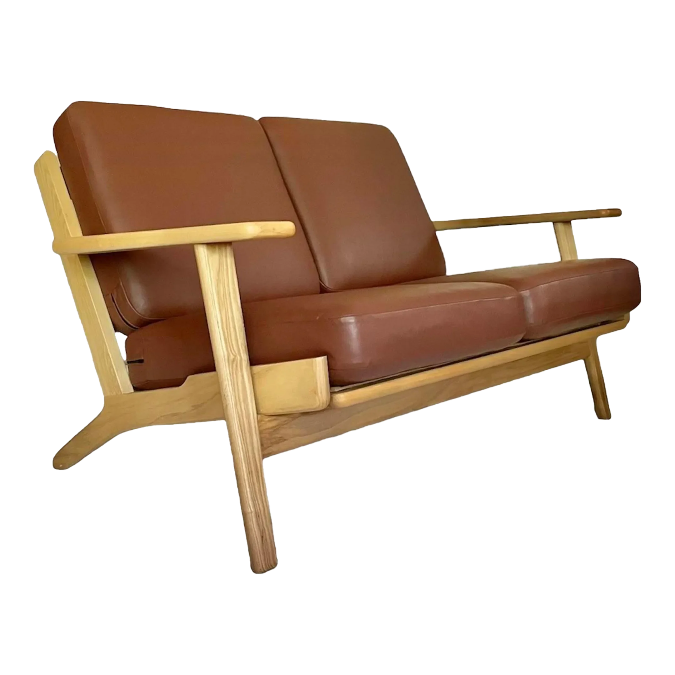 Hans Wegner for GETAMA GE-290/2 Plank Sofa in Leather | Chairish