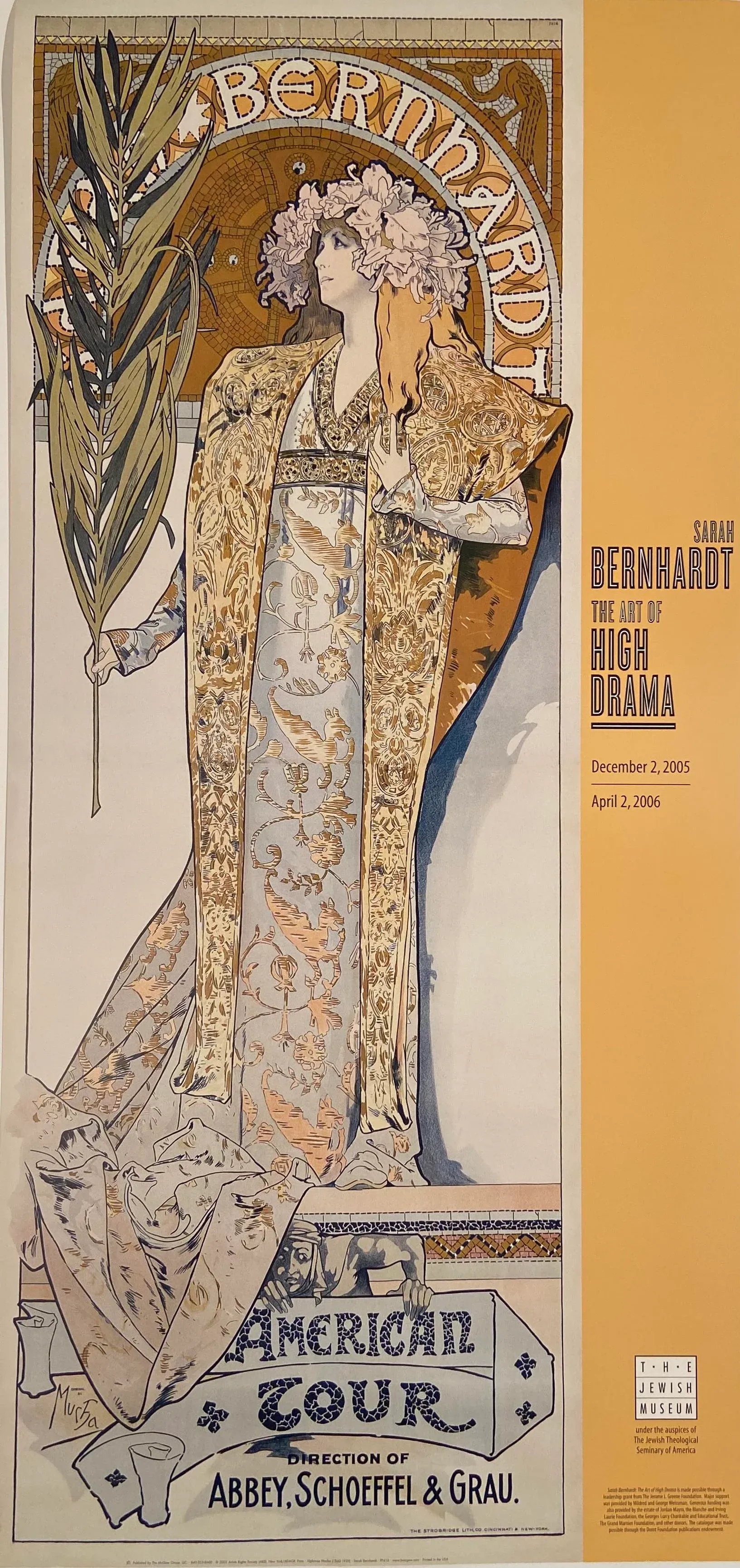 2000s Alphonse Mucha Sarah Bernhardt Jewish Museum Exhibition Poster ...