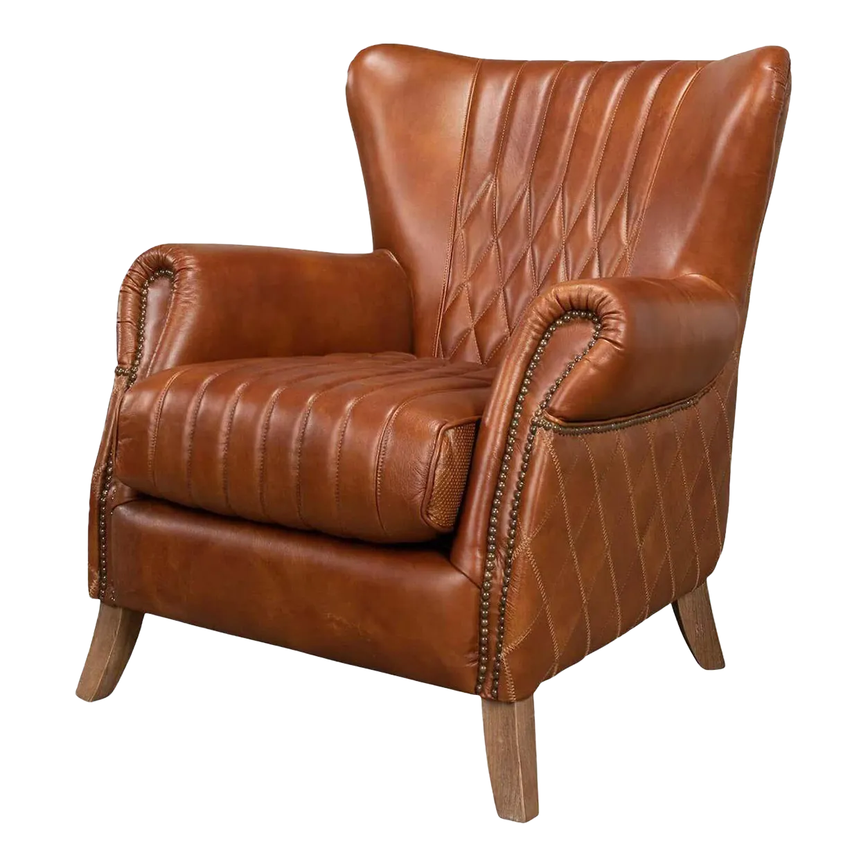 Classic Quilted Leather Armchair | Chairish