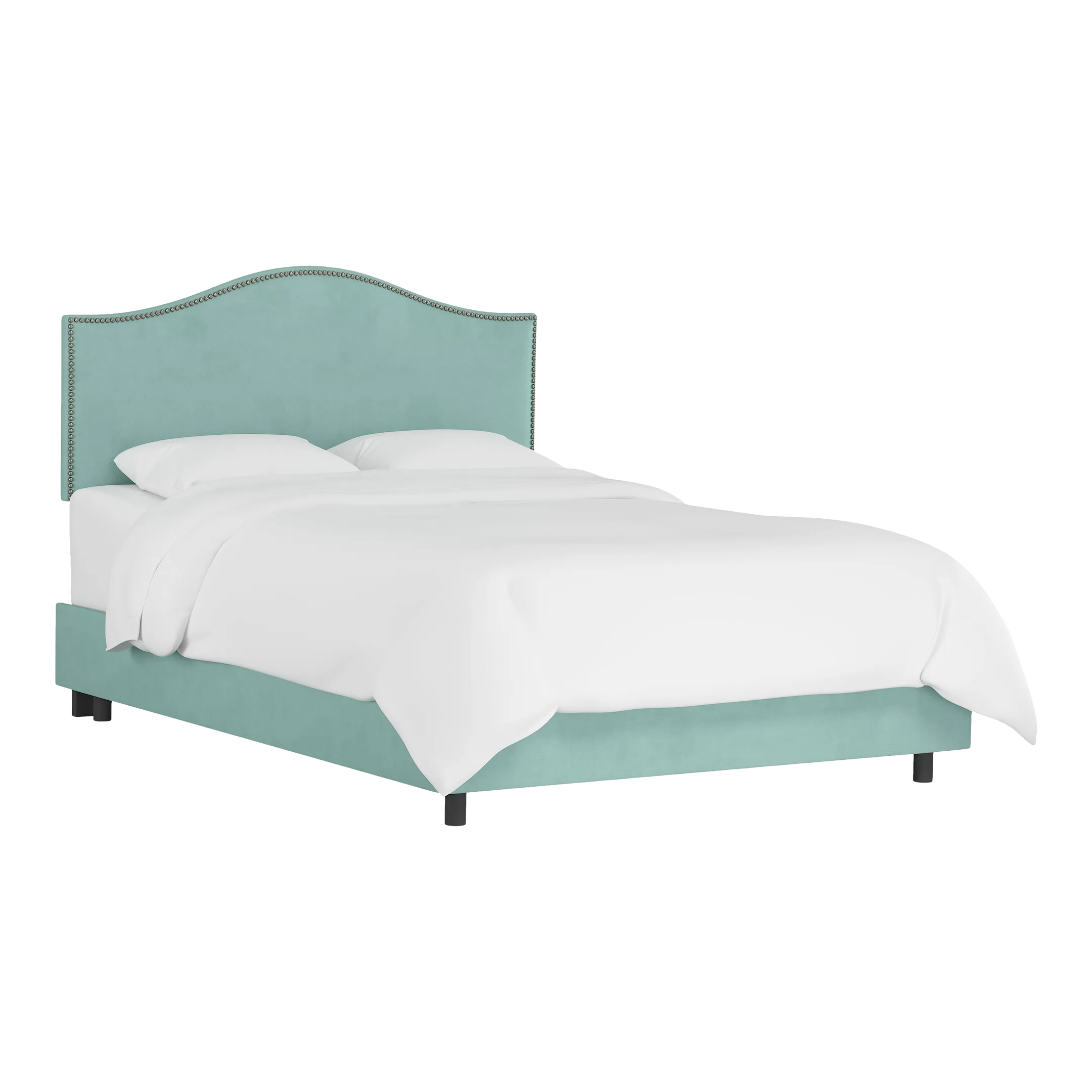Ashland Bed in Caribbean Classic Velvet, Full | Chairish