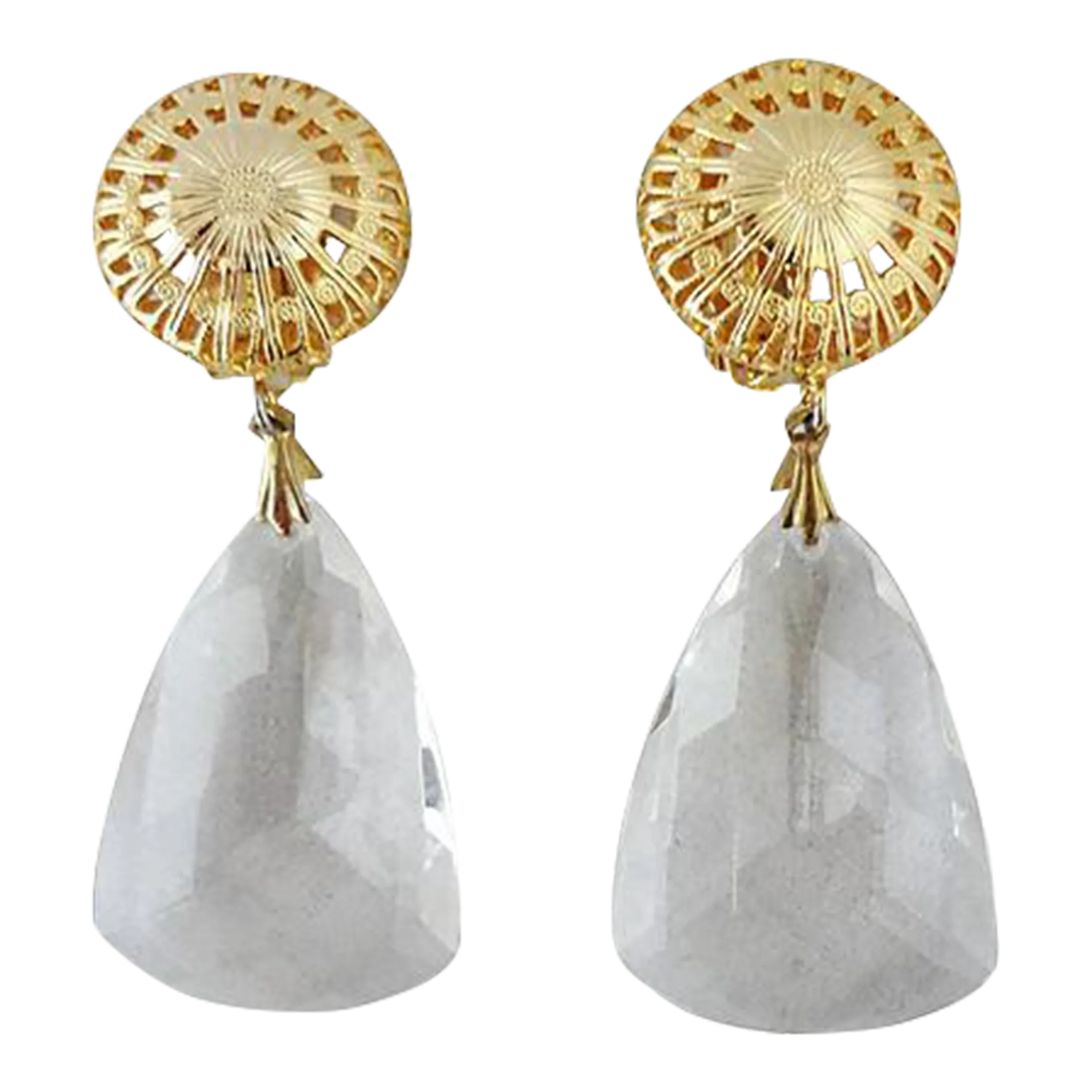 Vintage 1980s Signed Ellen Designs Clear Drop Clip Earrings - 2 Pieces ...