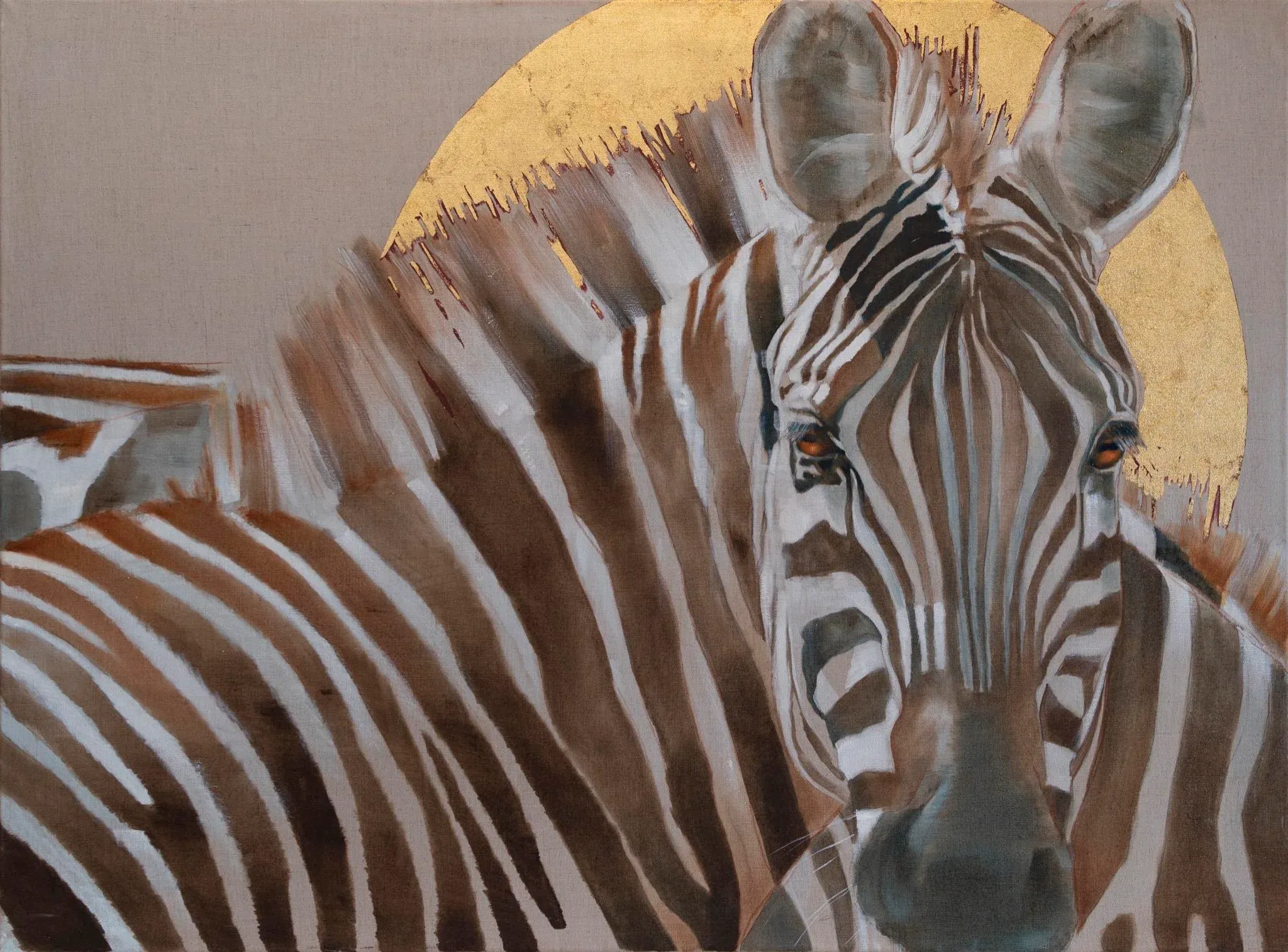 “Zebra Montage I” Original Safari Wildlife Painting by Sean Rush | Chairish