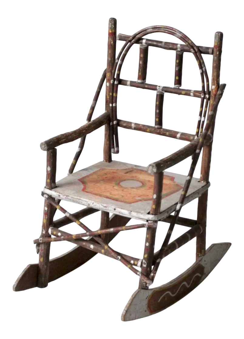 Antique Folk Art Children's Rocking Chair | Chairish