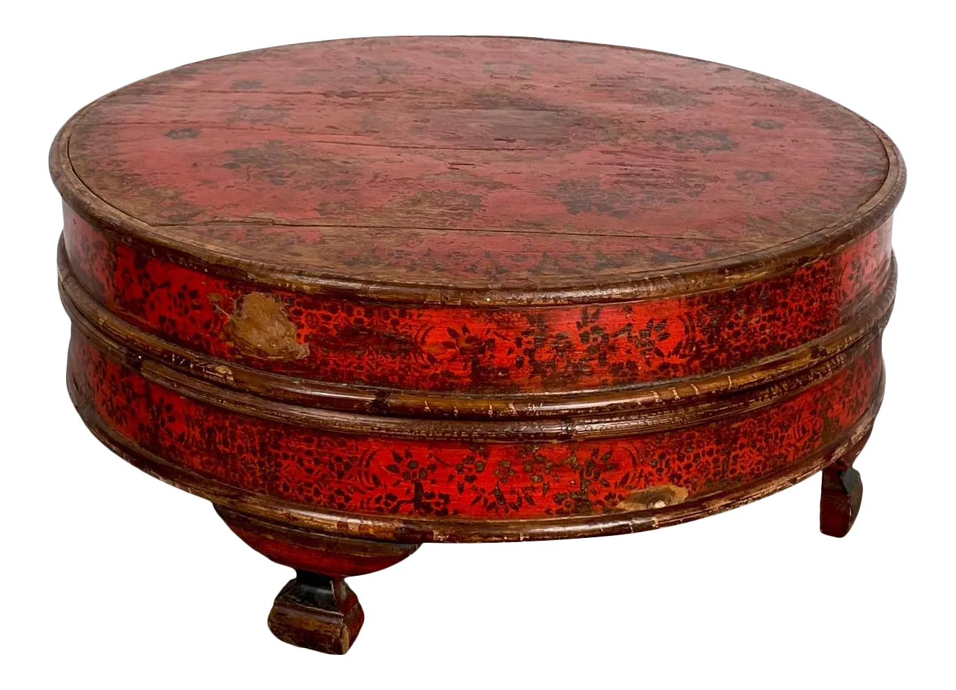 Red Round Box, South East Asia Circa 19th Century | Chairish