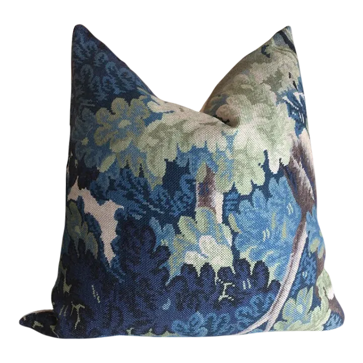 English Traditional Cowtan and Tout “Richmond” 22" Pillow in Blue ...