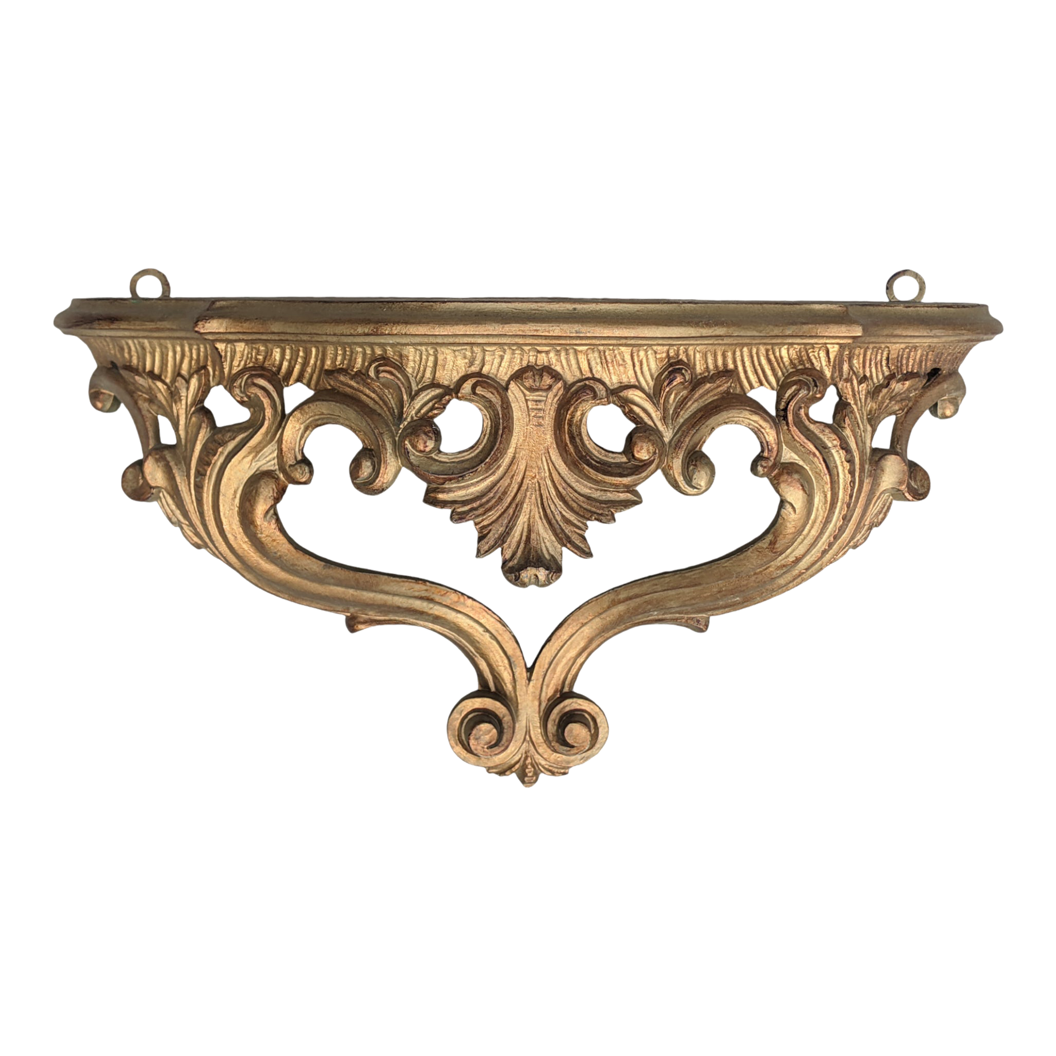 Vintage Regency Ornate Gold Wall Bracket Shelf | Chairish