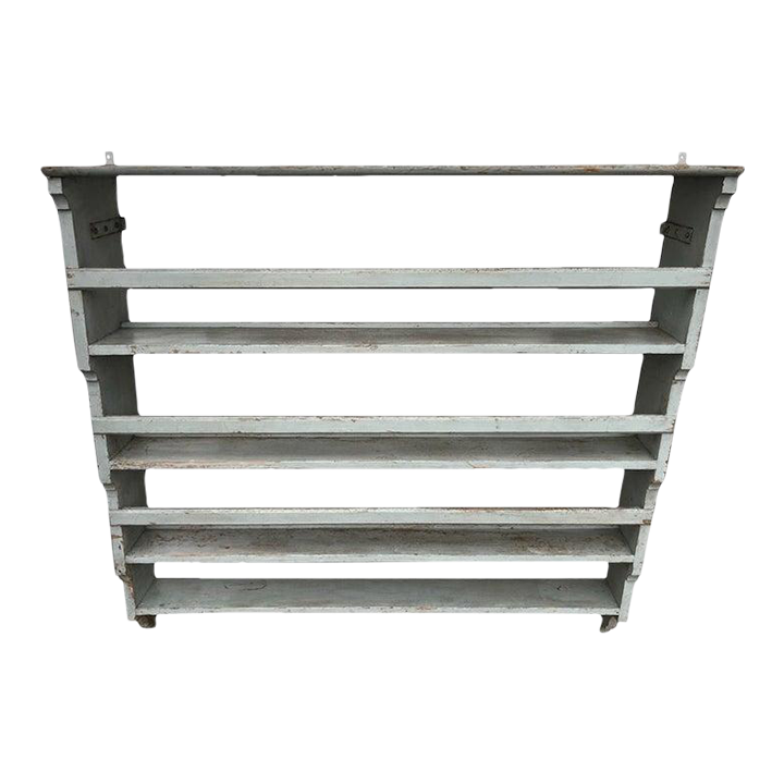 19thc Original Grey Painted Plate Rack From New England | Chairish