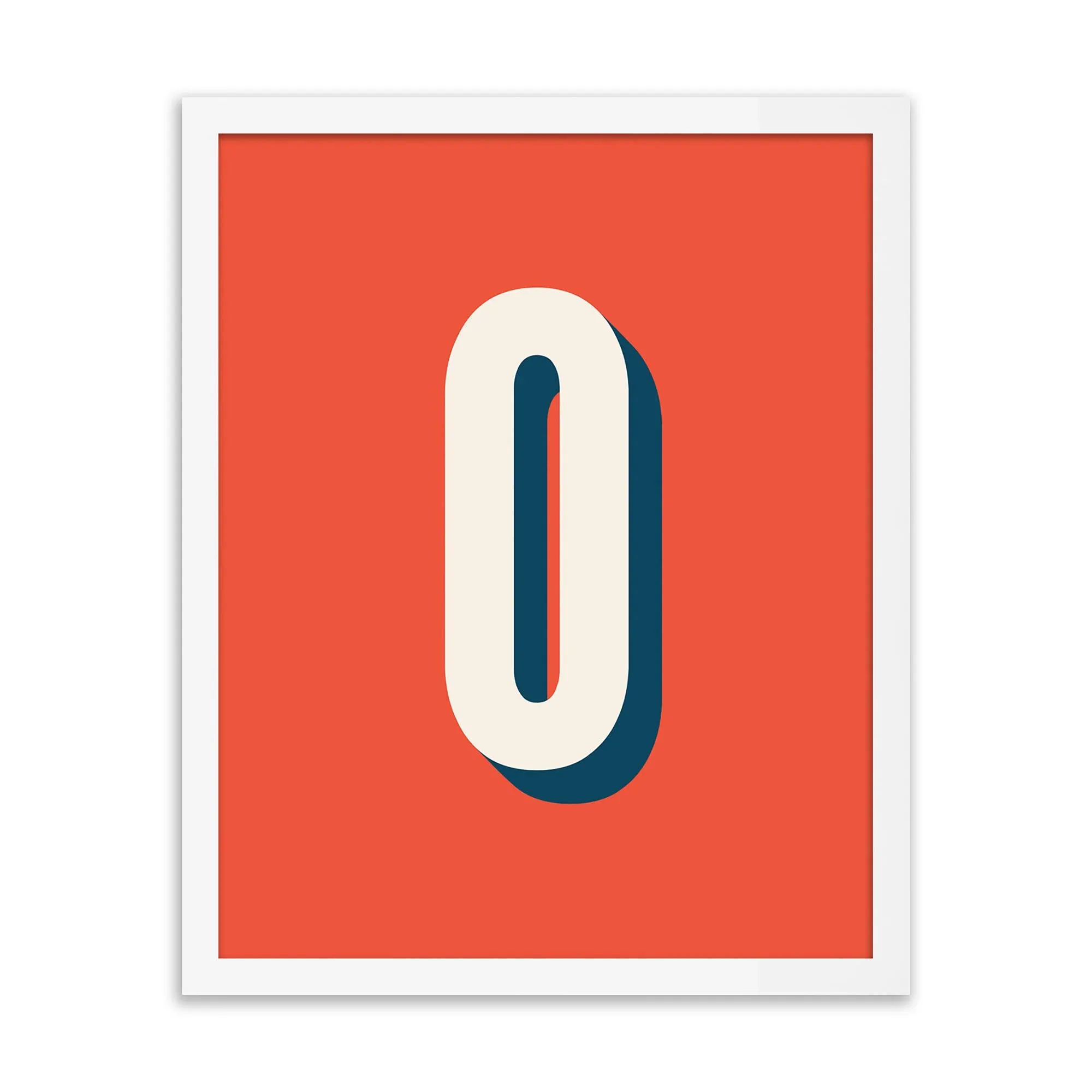 Alphabet Series in Red, Letter O by Pencil & Paper in White Frame, XS ...