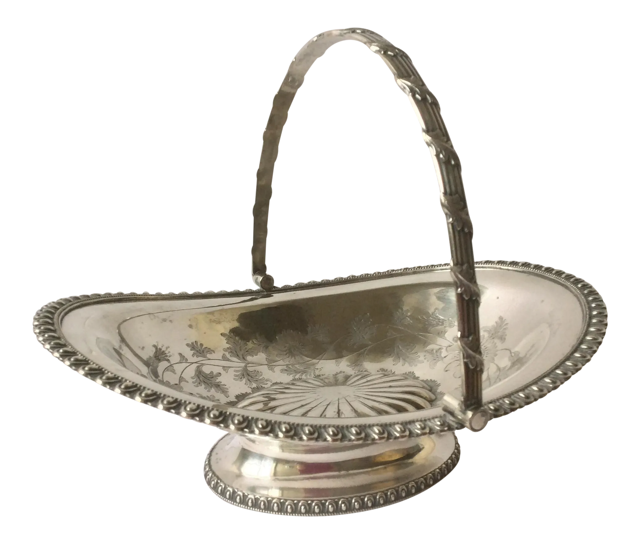 Antique Silver Plated Basket | Chairish