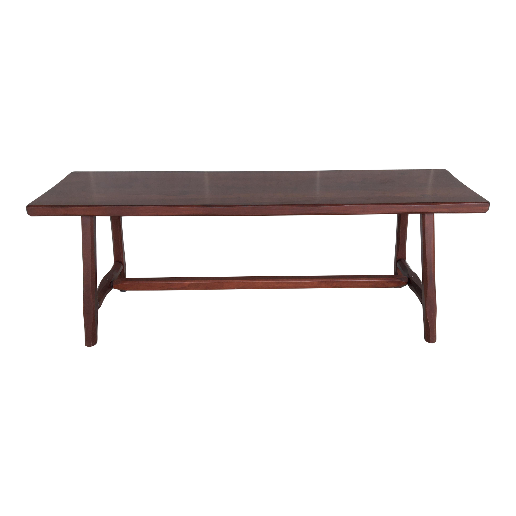 Hunt Country Furniture Solid Cherry Stretcher Base 48" Bench | Chairish