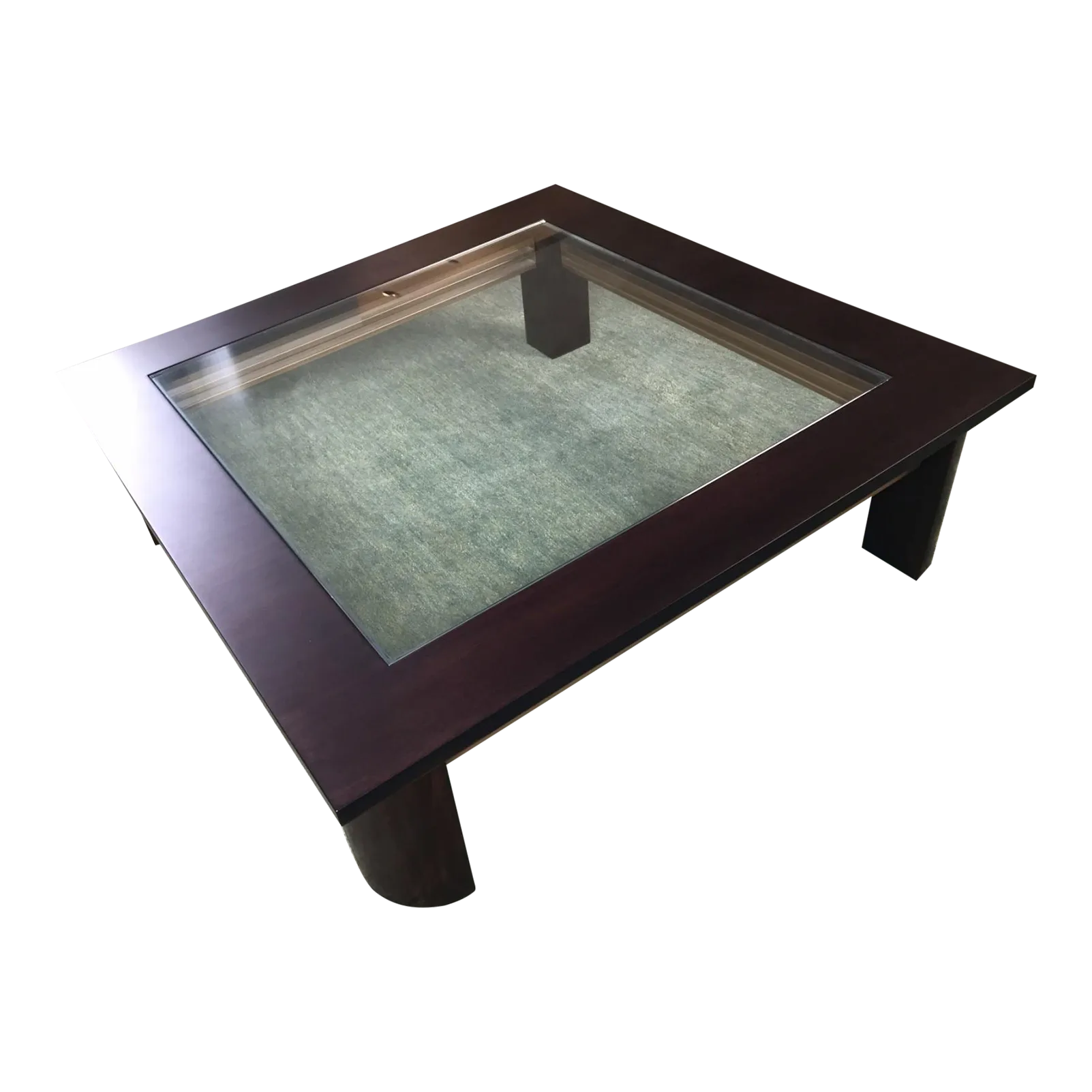 Mirak’s “Samurai” Mahogany Glass Top Coffee Table | Chairish