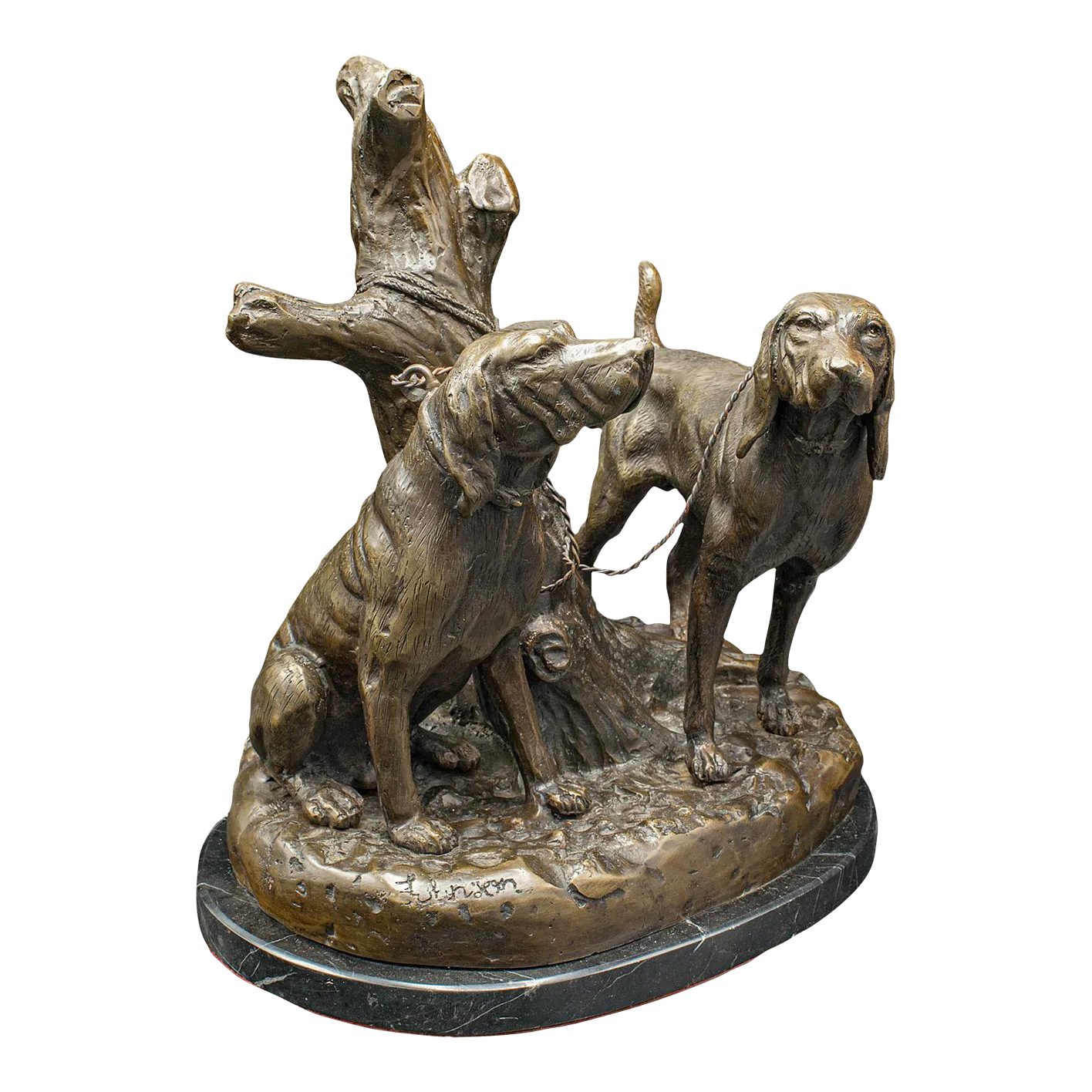 1950's Vintage Bronze Bloodhound Ornament | Chairish