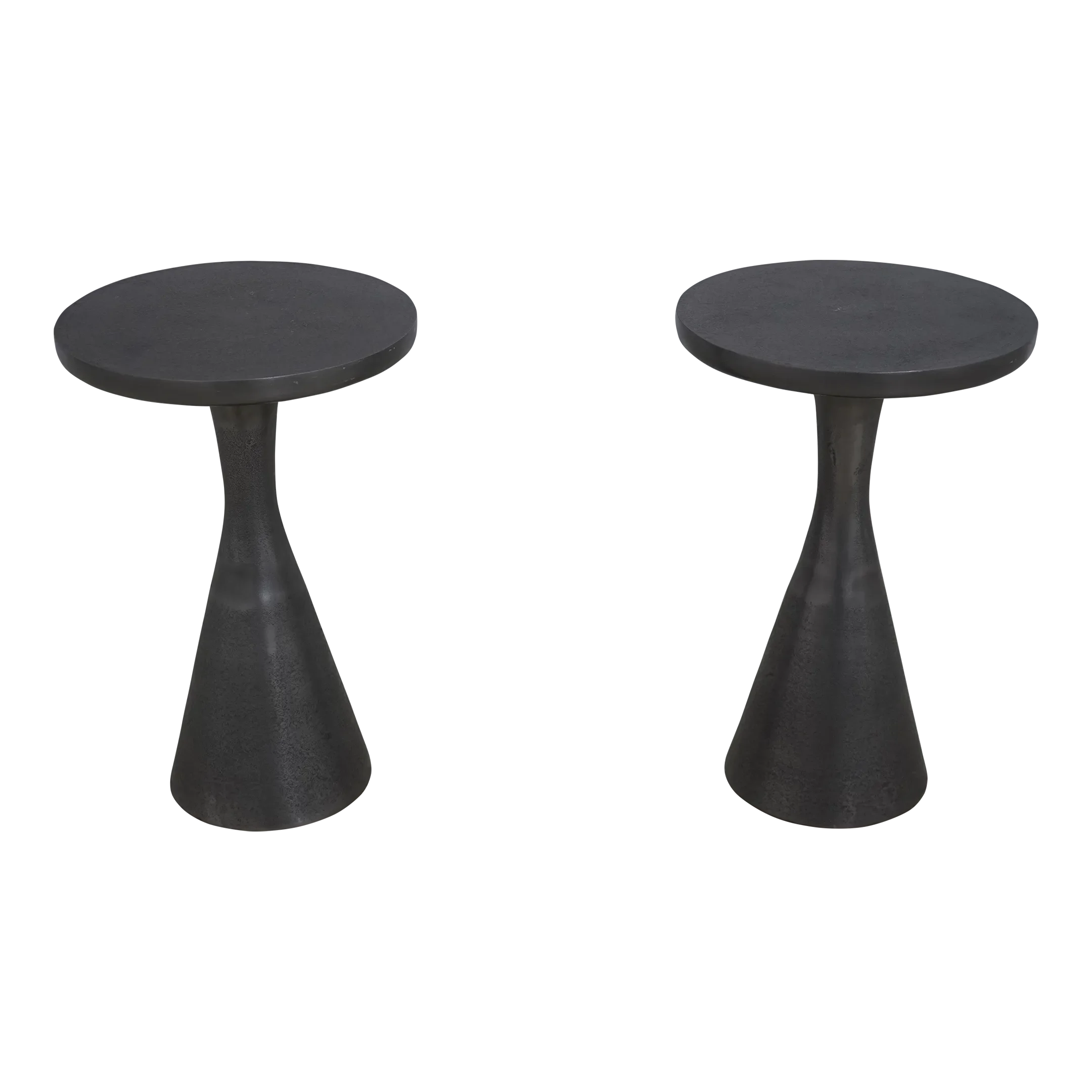 Pair Modern Design Distressed Aluminum End Tables | Chairish