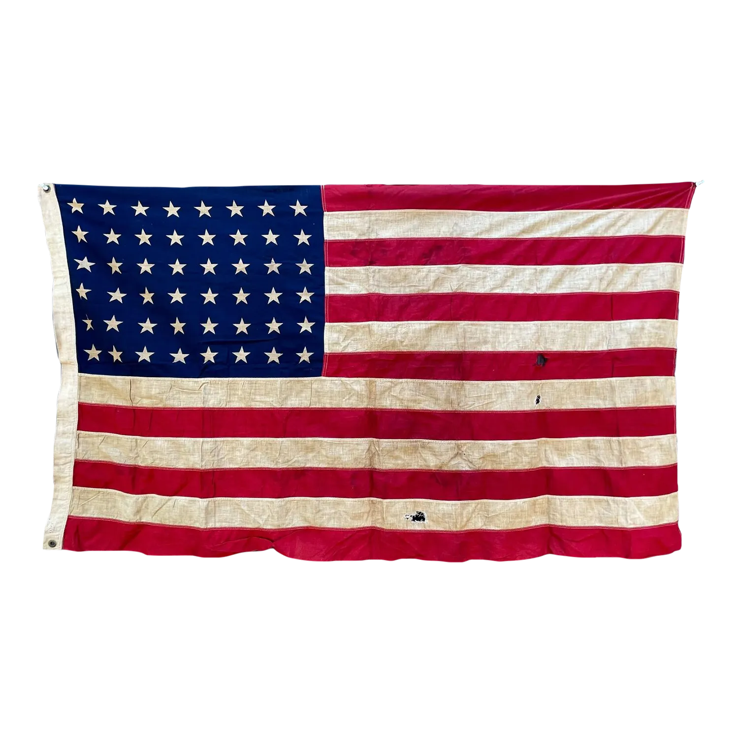 1930s American Flag 48 Star Cotton Natural Wear Flag | Chairish