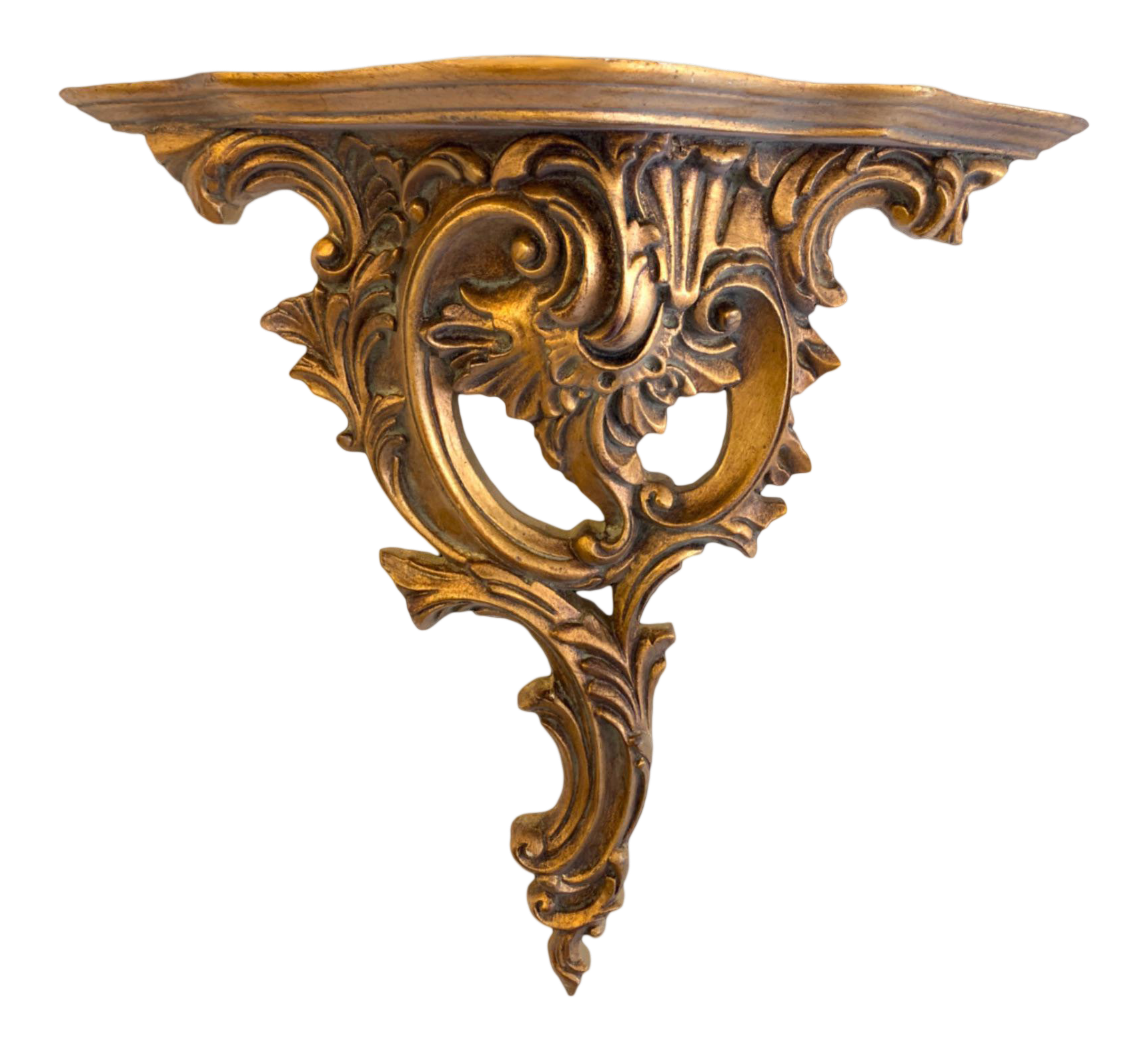 Victorian Style Gold Carved Wall Bracket | Chairish