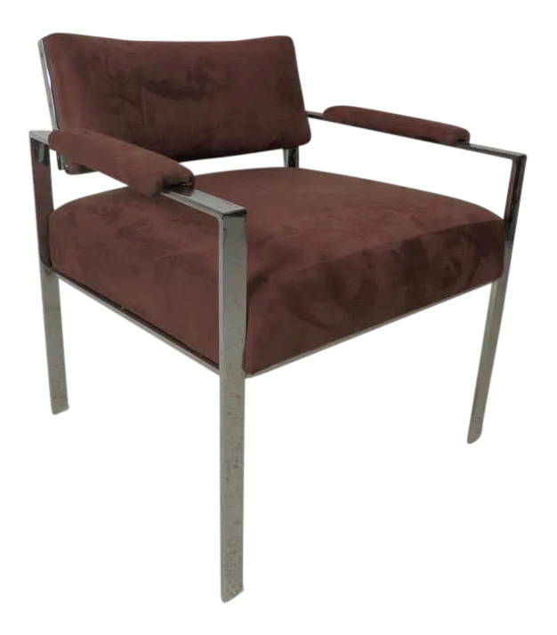 Milo Baughman Style Arm Chair | Chairish