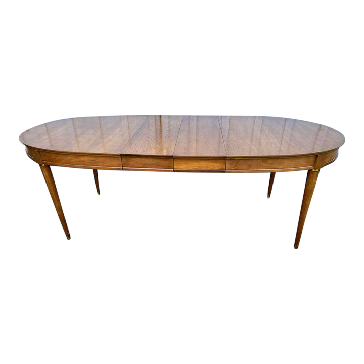Vintage Regency Style Oval Maple Dining Table With 2 Leaves. | Chairish