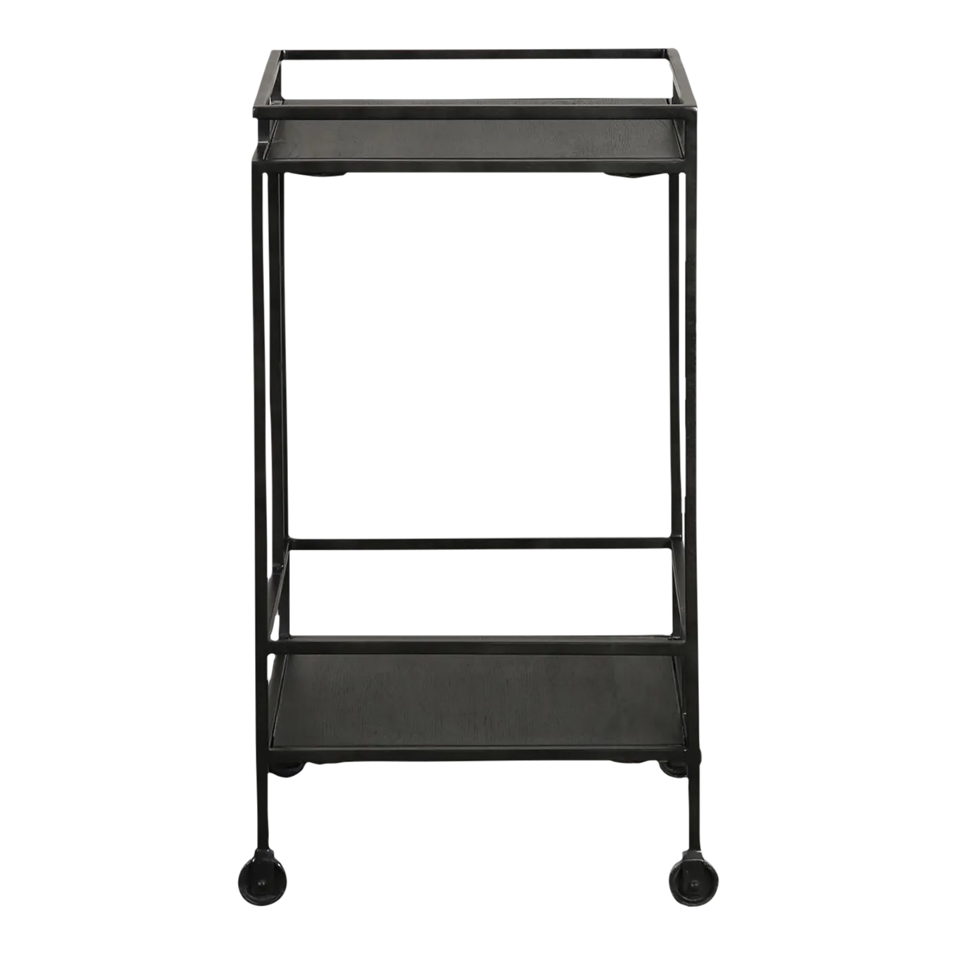 Black Iron Square Caster Bar Cart | Chairish