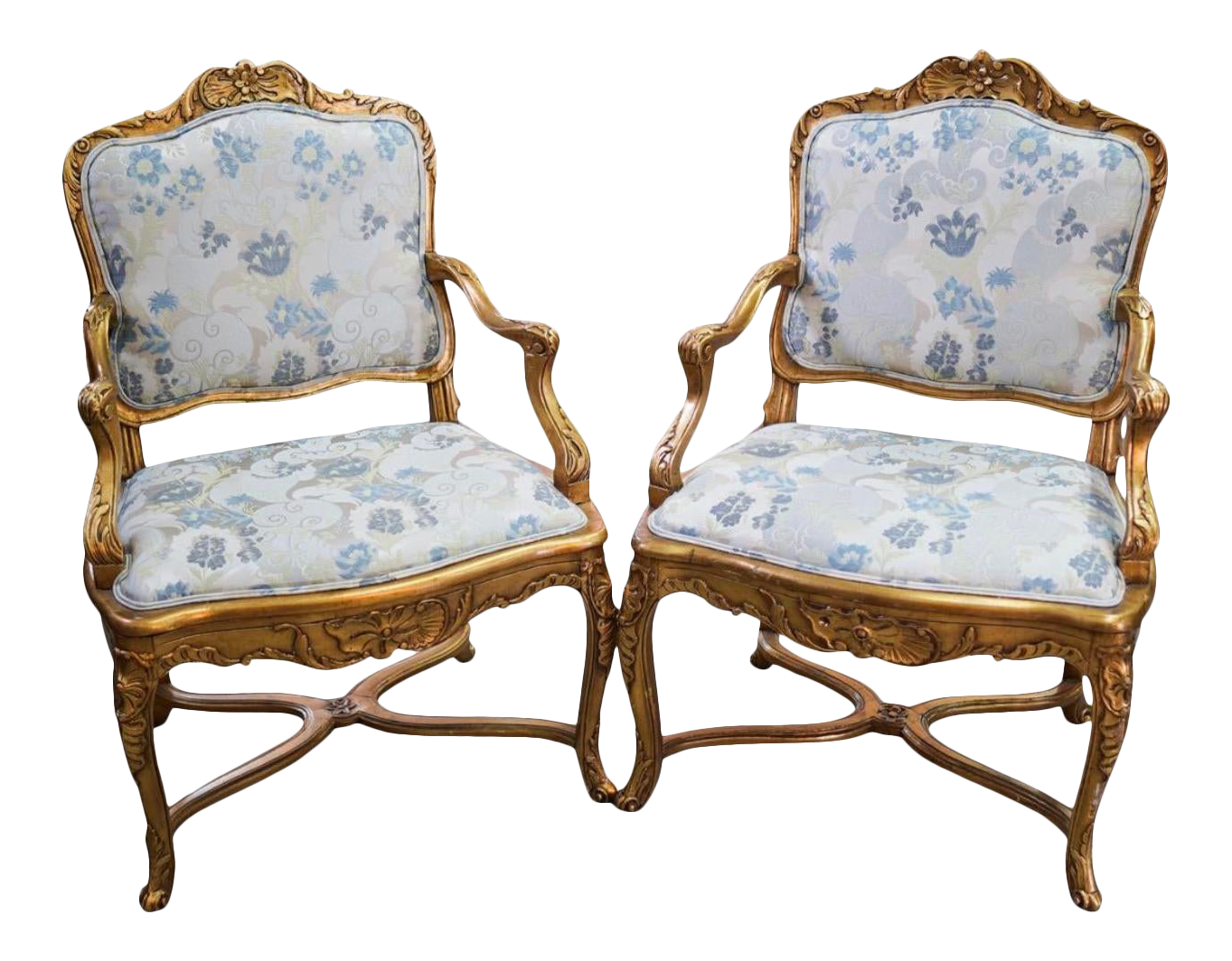 Rococo Style Armchairs- a Pair | Chairish