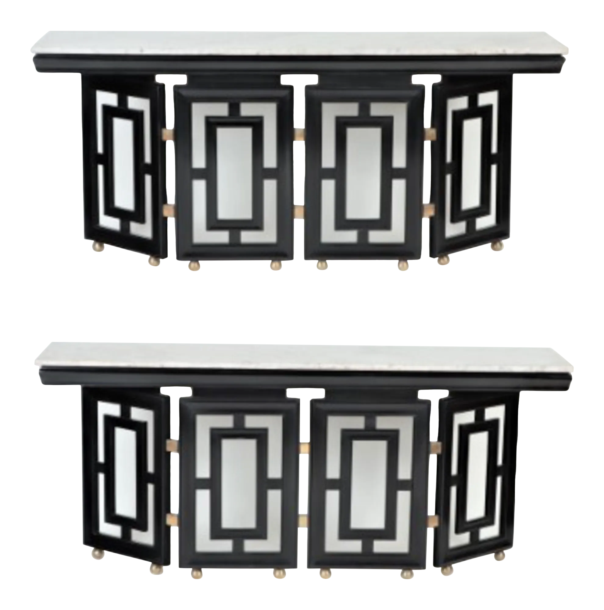 1950s Mid Century Modern Ebonized Console Tables - a Pair | Chairish