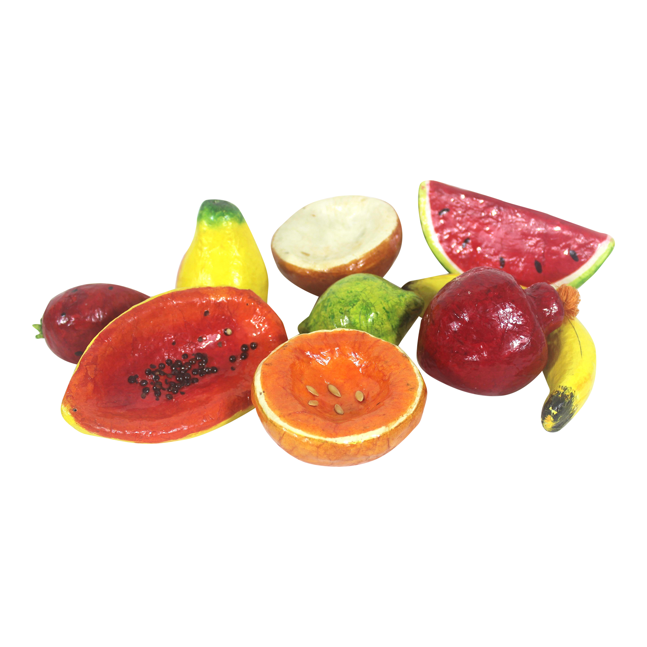 Set of 9 Vintage Paper Maché Fruit for Kitchen Styling | Chairish