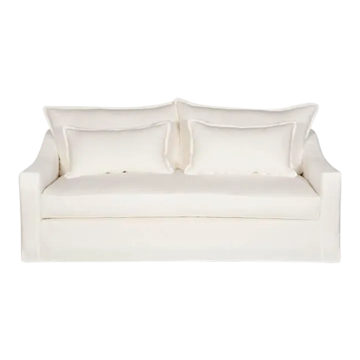 Moss Home Darcy Sofa 108", Safari Optic White | Chairish