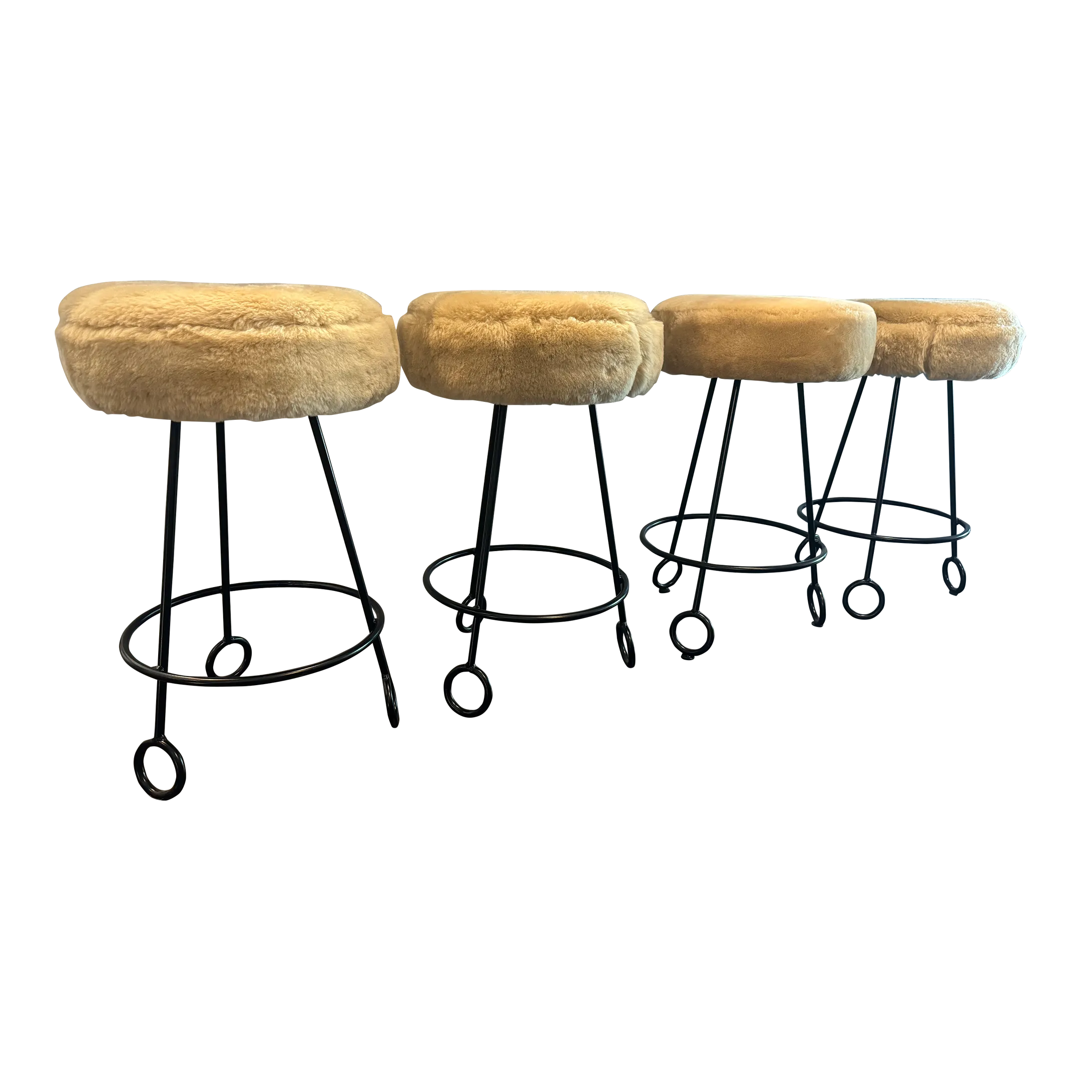 Jean Royere Style Counter Stools- Set of 4 | Chairish