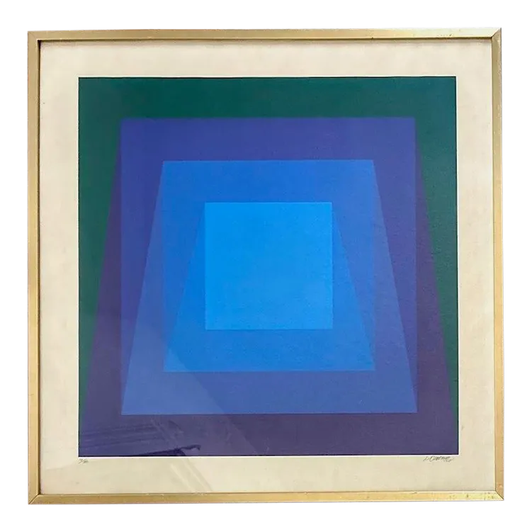 1960s Original Signed Geometric Screen Print by Luitpold Domberger ...