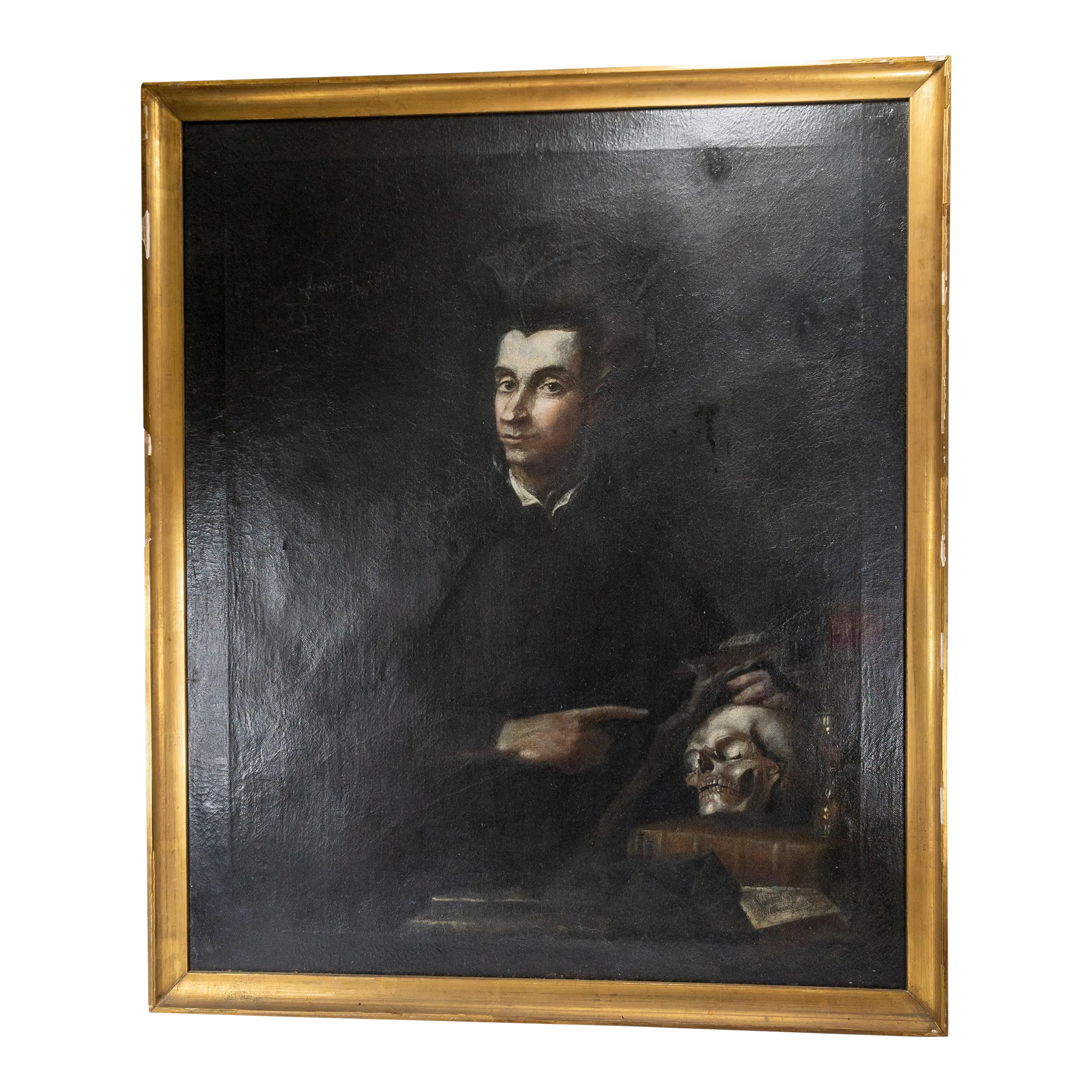 18th Century Italian Old Master Memento Mori Portrait Painting of a ...