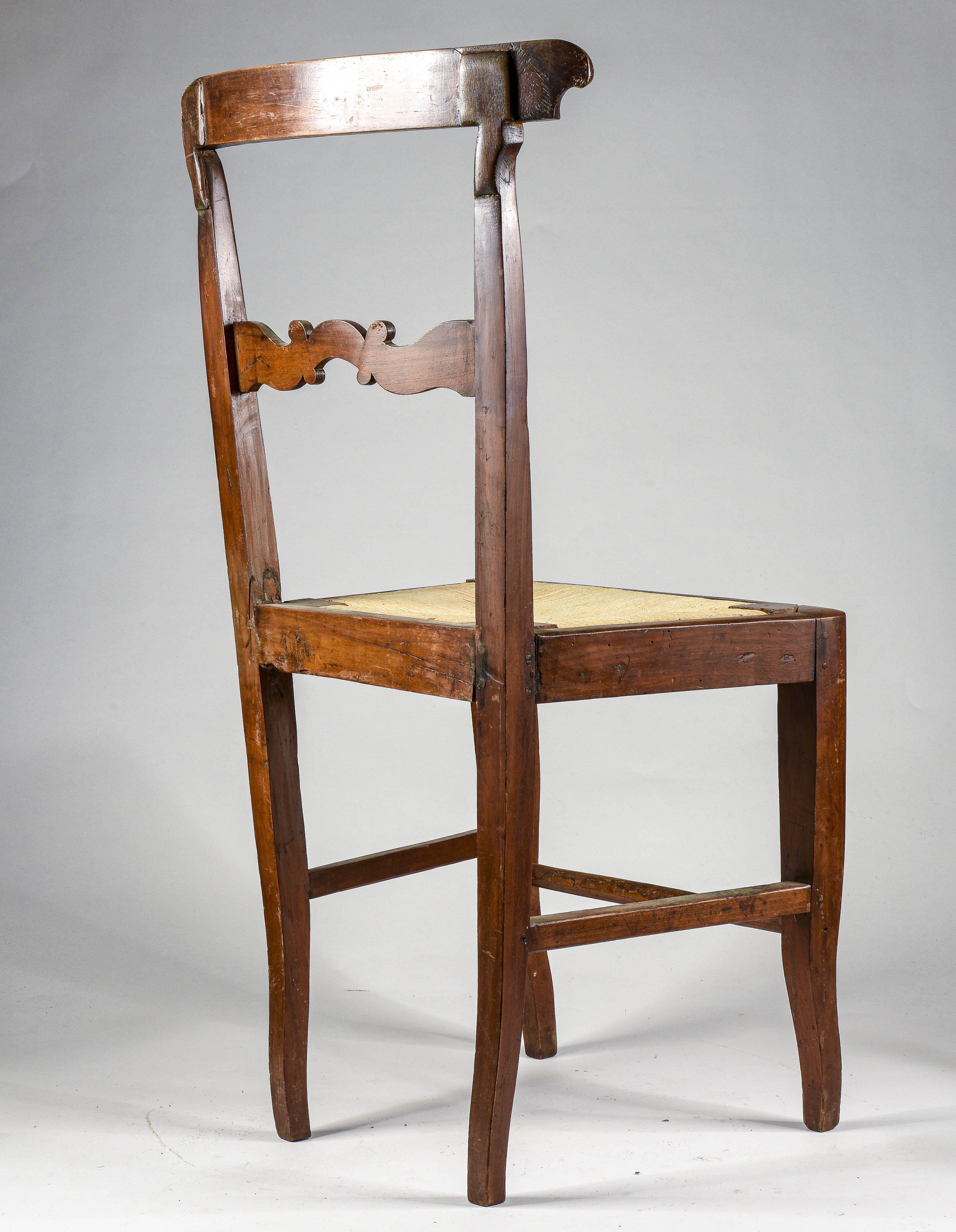 Vintage Wooden Straw Chair Chairish