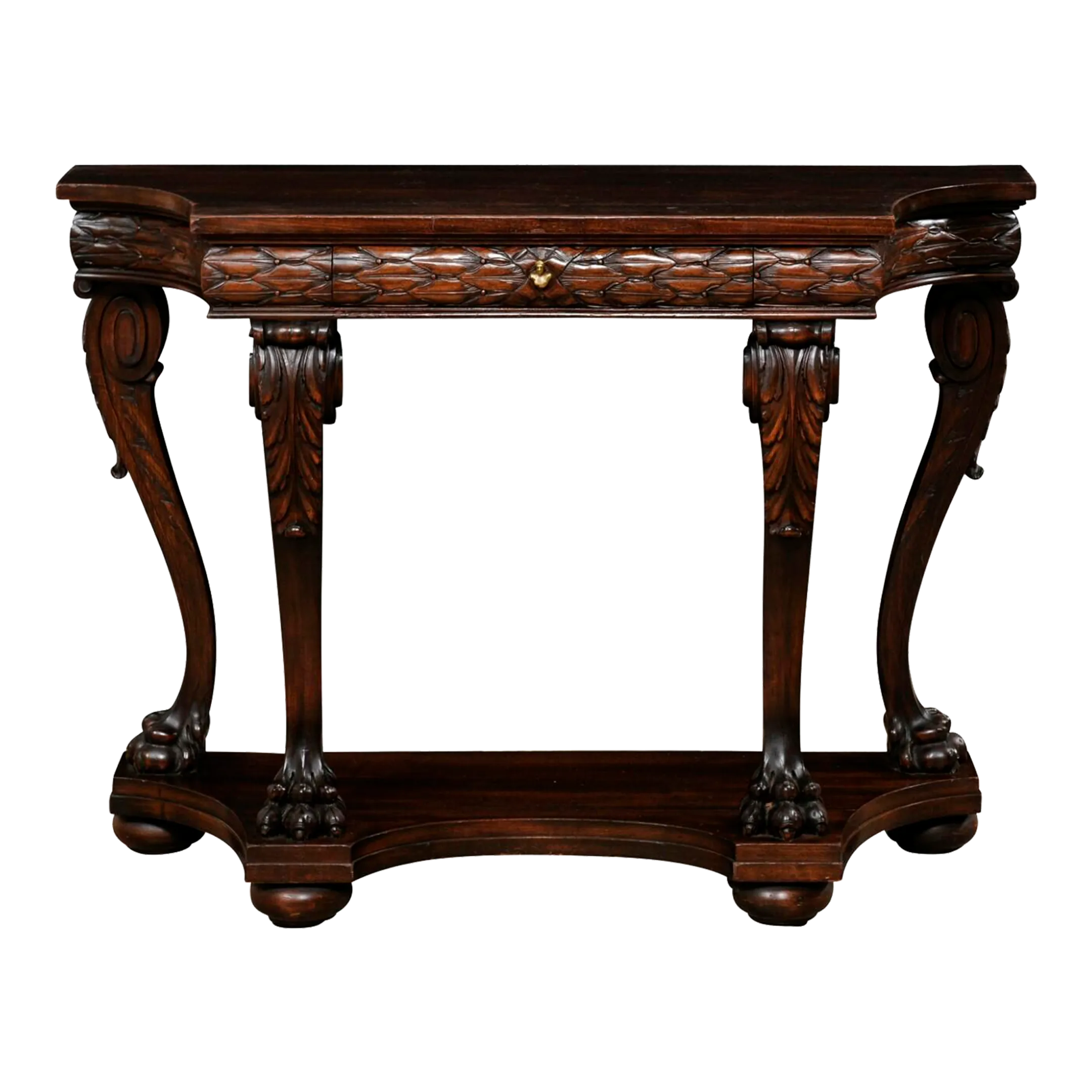 18th Century Italian Carved Walnut Console Table | Chairish