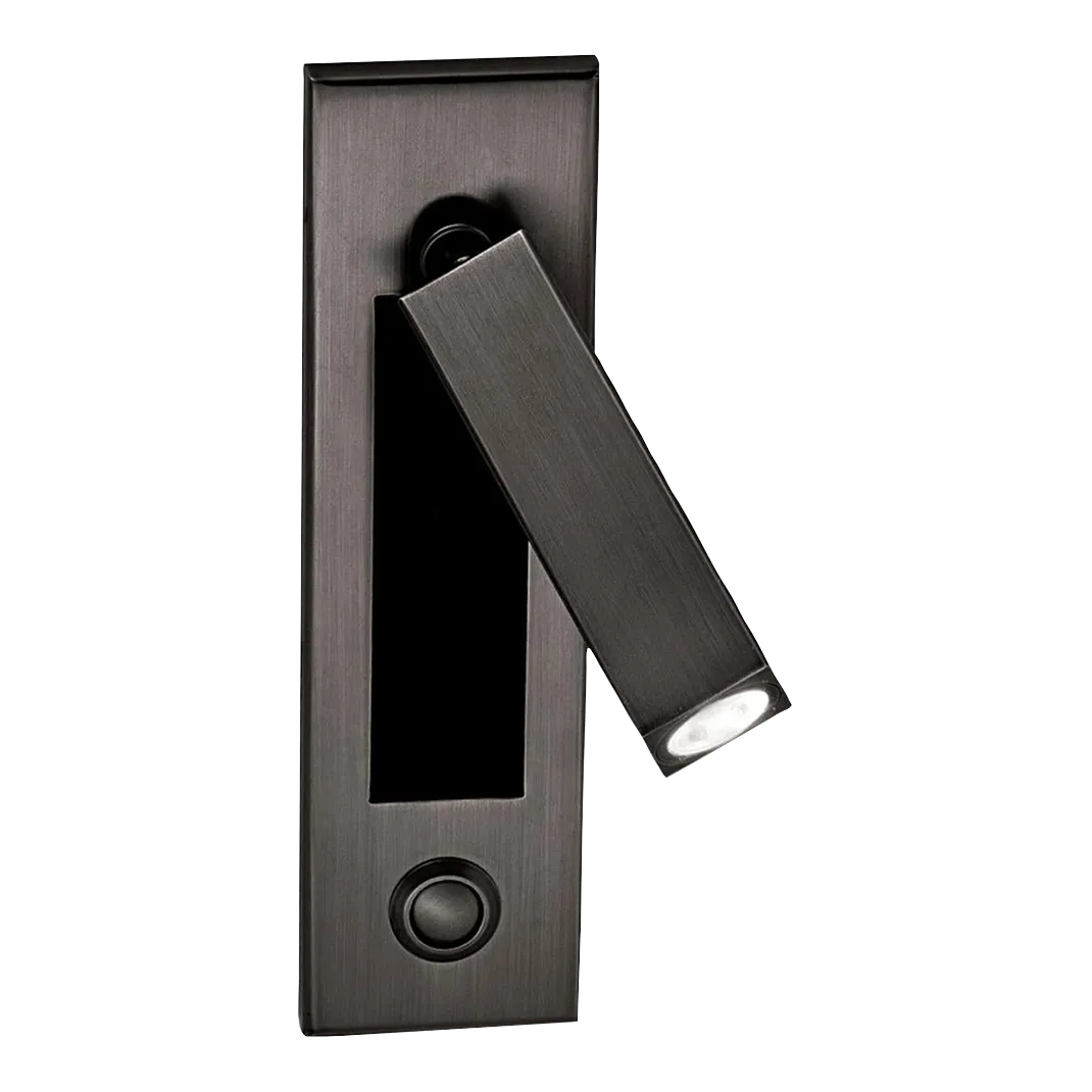 Black Bronze Led Dock Button Reading Light | Chairish