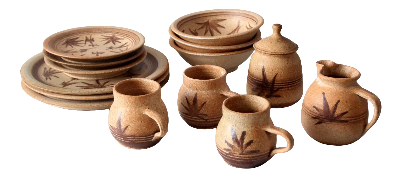 1980s Tygart River Pottery Serving Dishes Set of 14 | Chairish