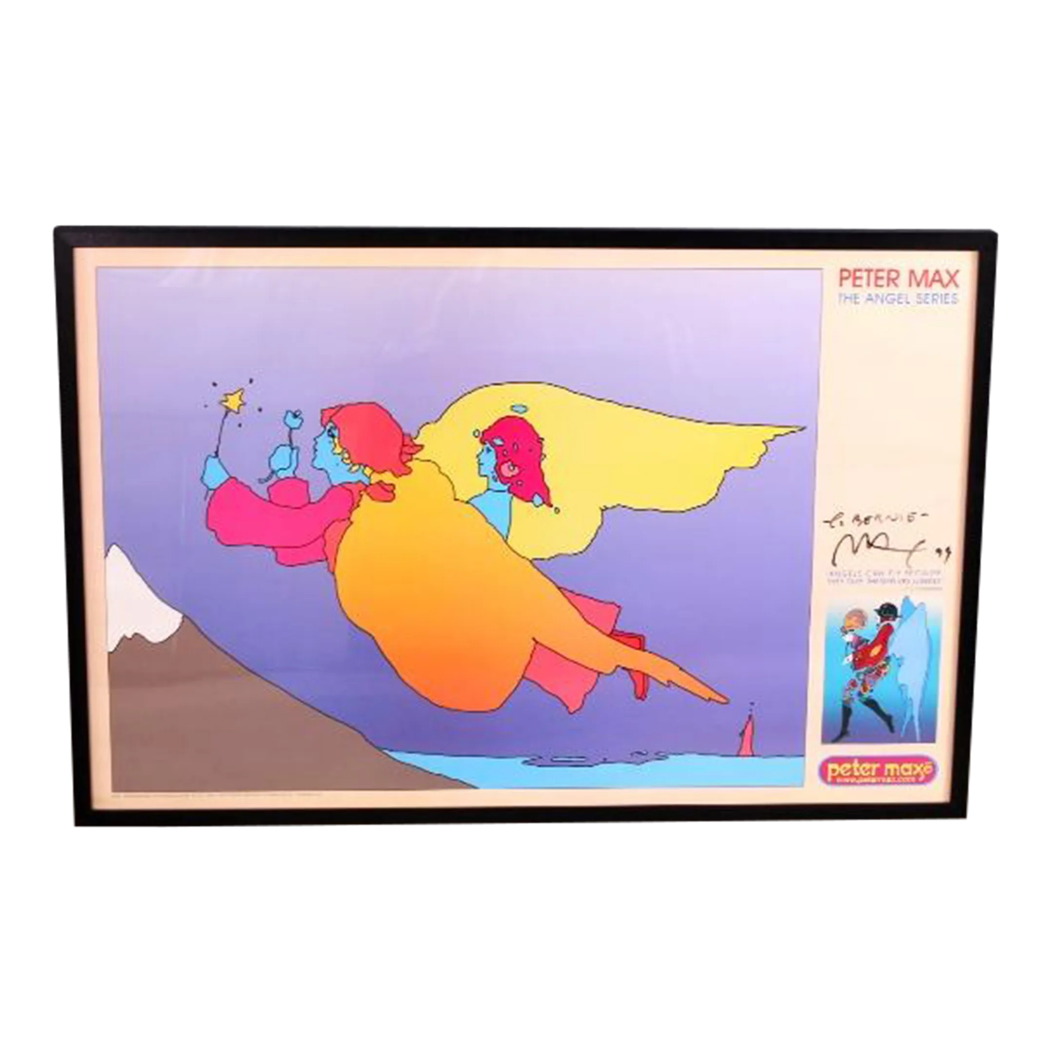 Vintage Peter Max 1999 Highest Mountain Angel Series Exhibition Offset ...
