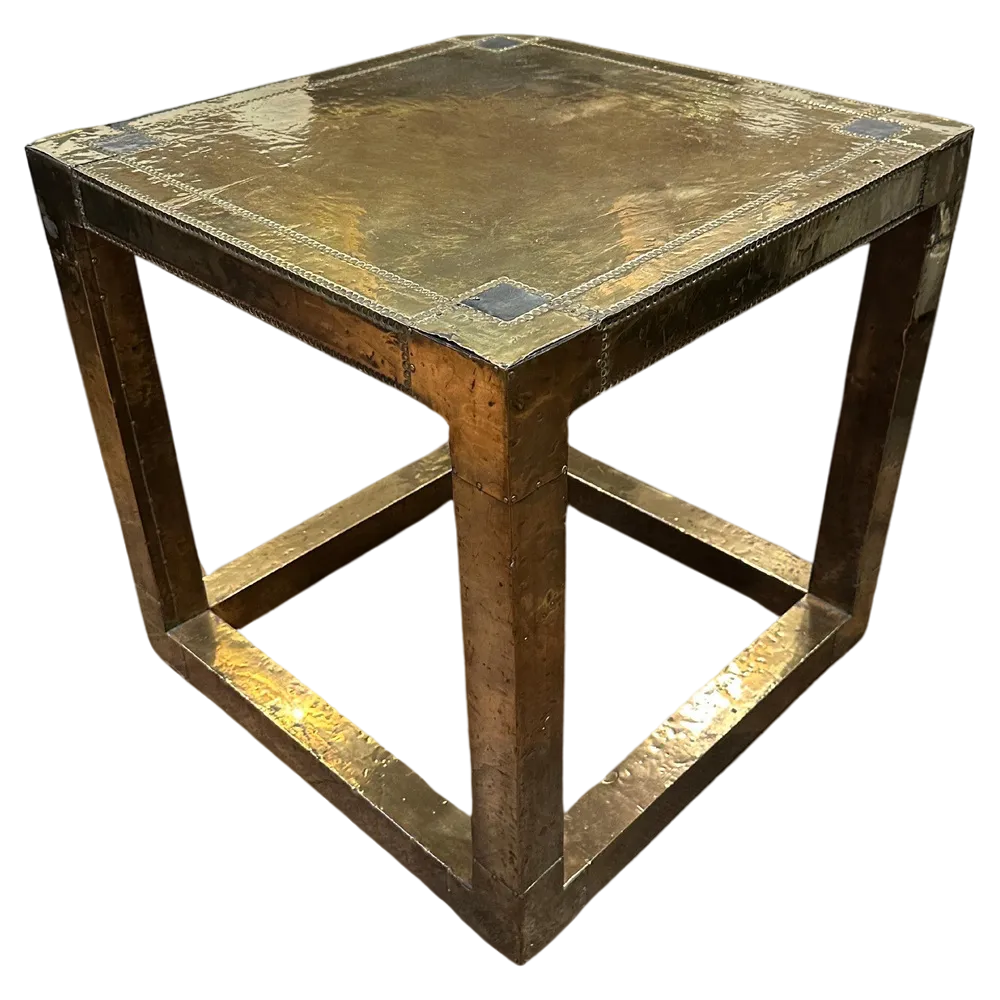 Square Brass Coffee Table by R. Dubarry, 1970 | Chairish