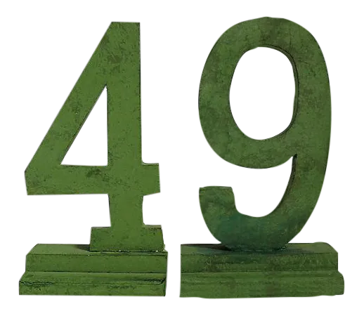 49 Numbers - Set of 2 | Chairish